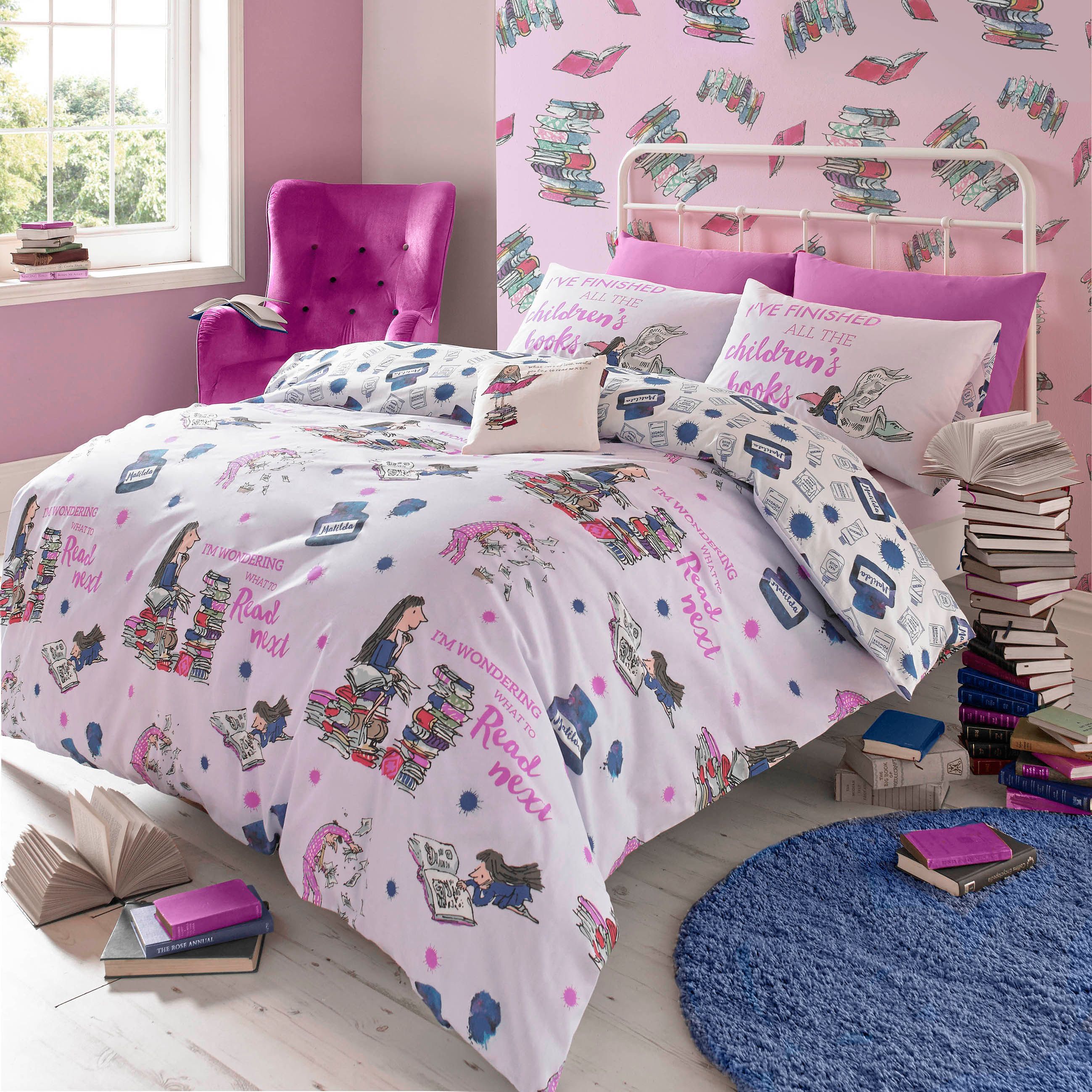 Roald Dahl Matilda Purple Single Bedding set | DIY at B&Q