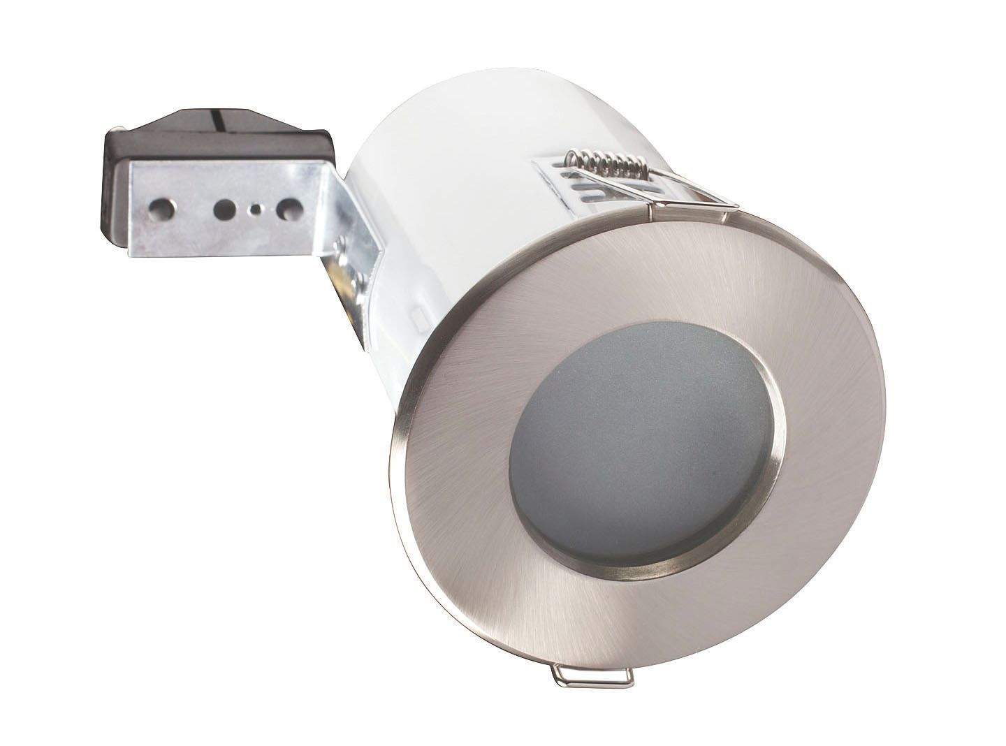 Robus IP65 Brushed Chrome effect Fire-rated Downlight 50W | DIY at B&Q