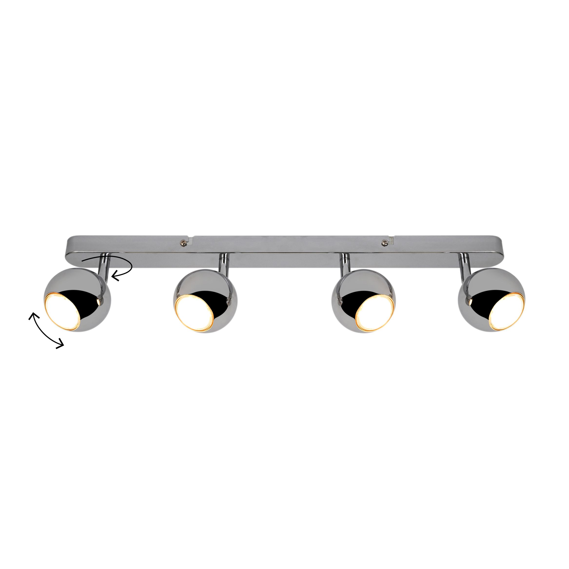Roccheta Gloss Chrome effect 4 Light Spotlight