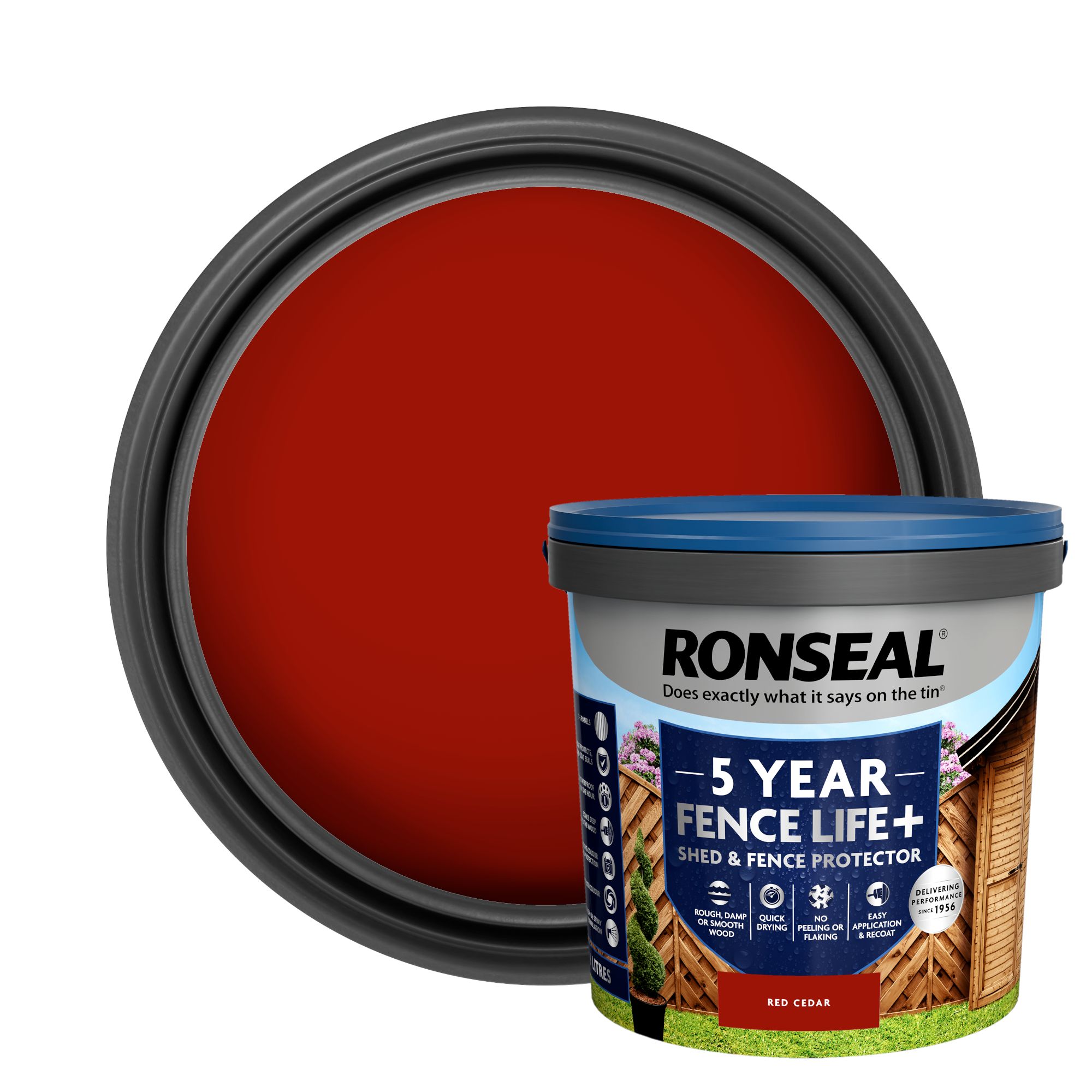 Ronseal 5 Year Fence Life+ Shed & Fence Protector Red cedar Matt Multi ...
