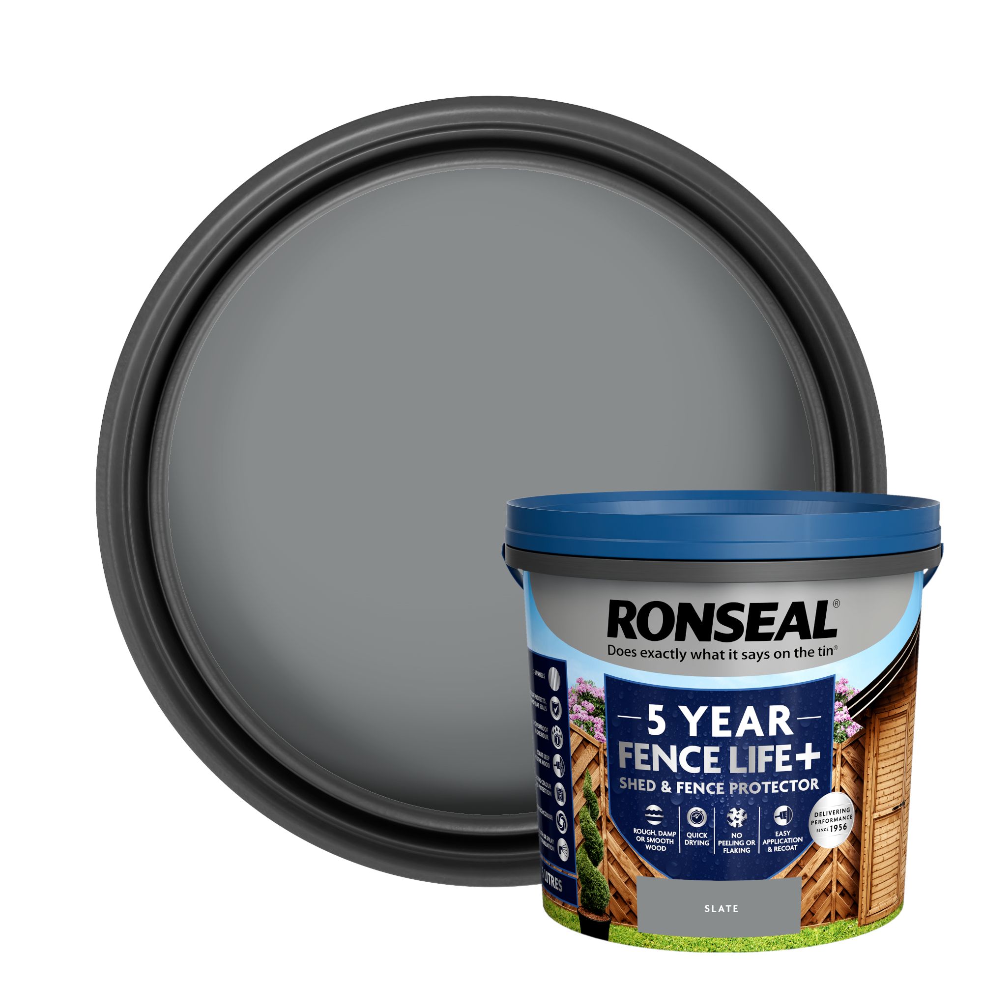 Ronseal 5 Year Fence Life+ Slate Matt Multi-surface Exterior Shed ...