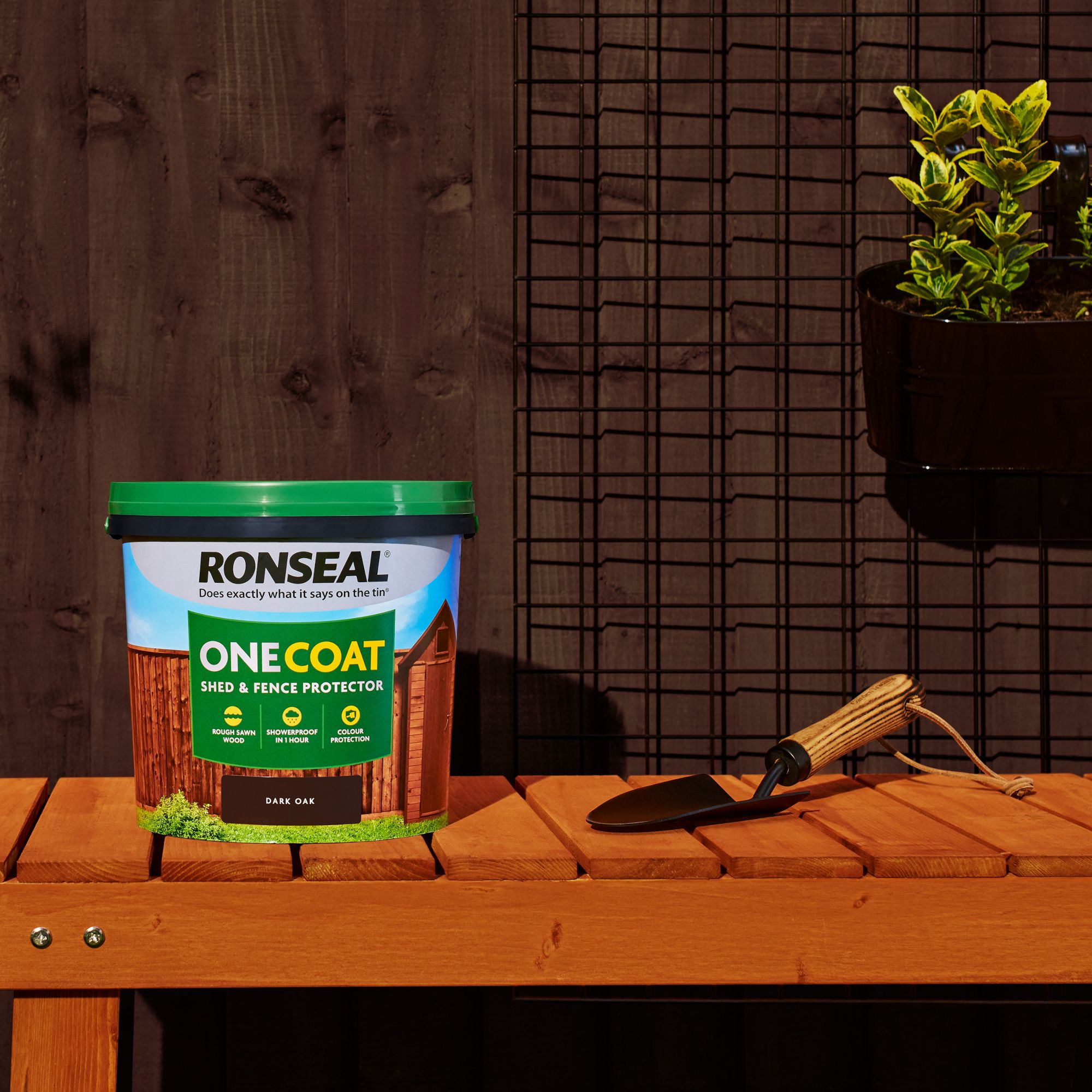 Ronseal One Coat Dark Oak Matt Medium base Exterior Shed & fence ...