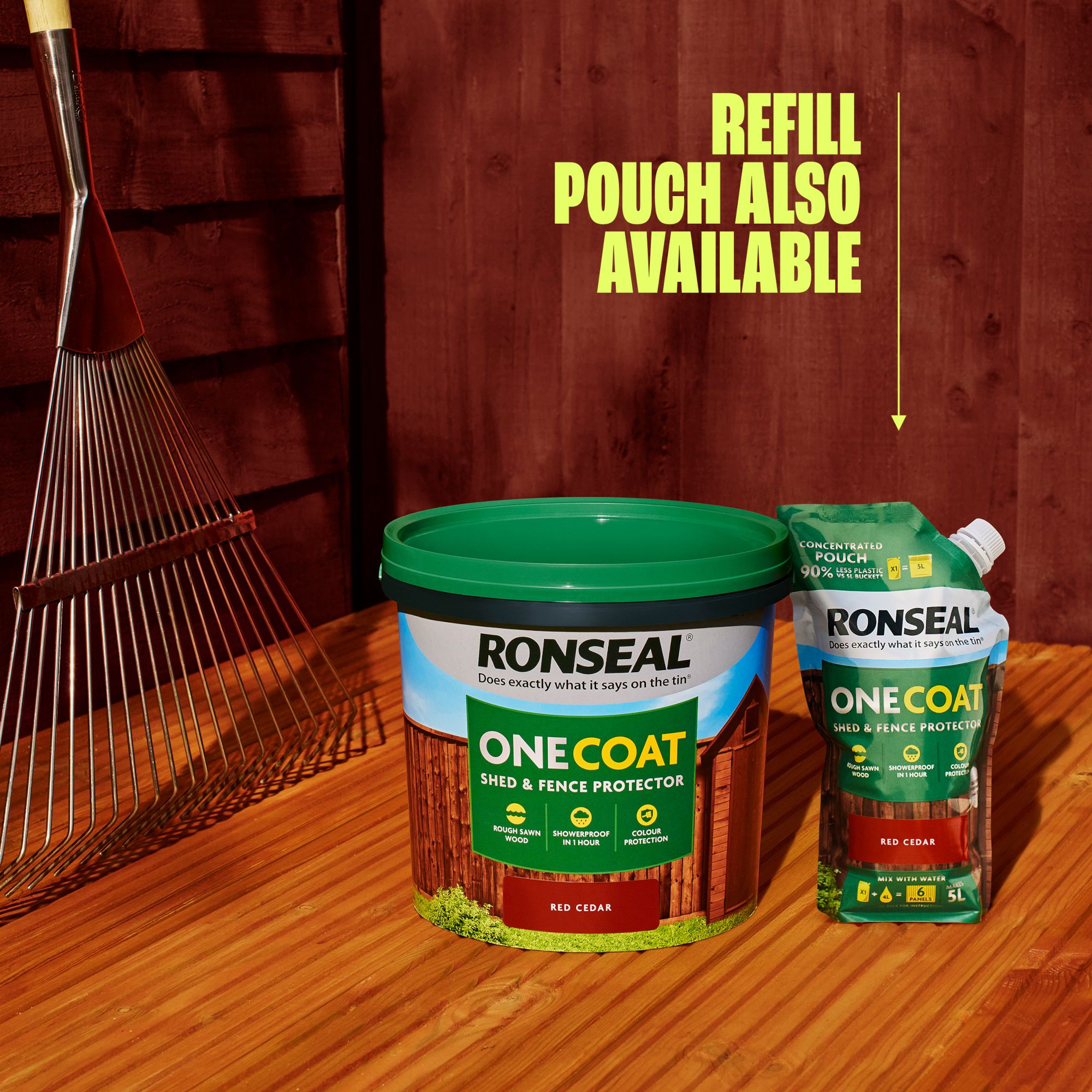 Ronseal One Coat Red Cedar Matt Exterior Shed & fence Protector Wood ...