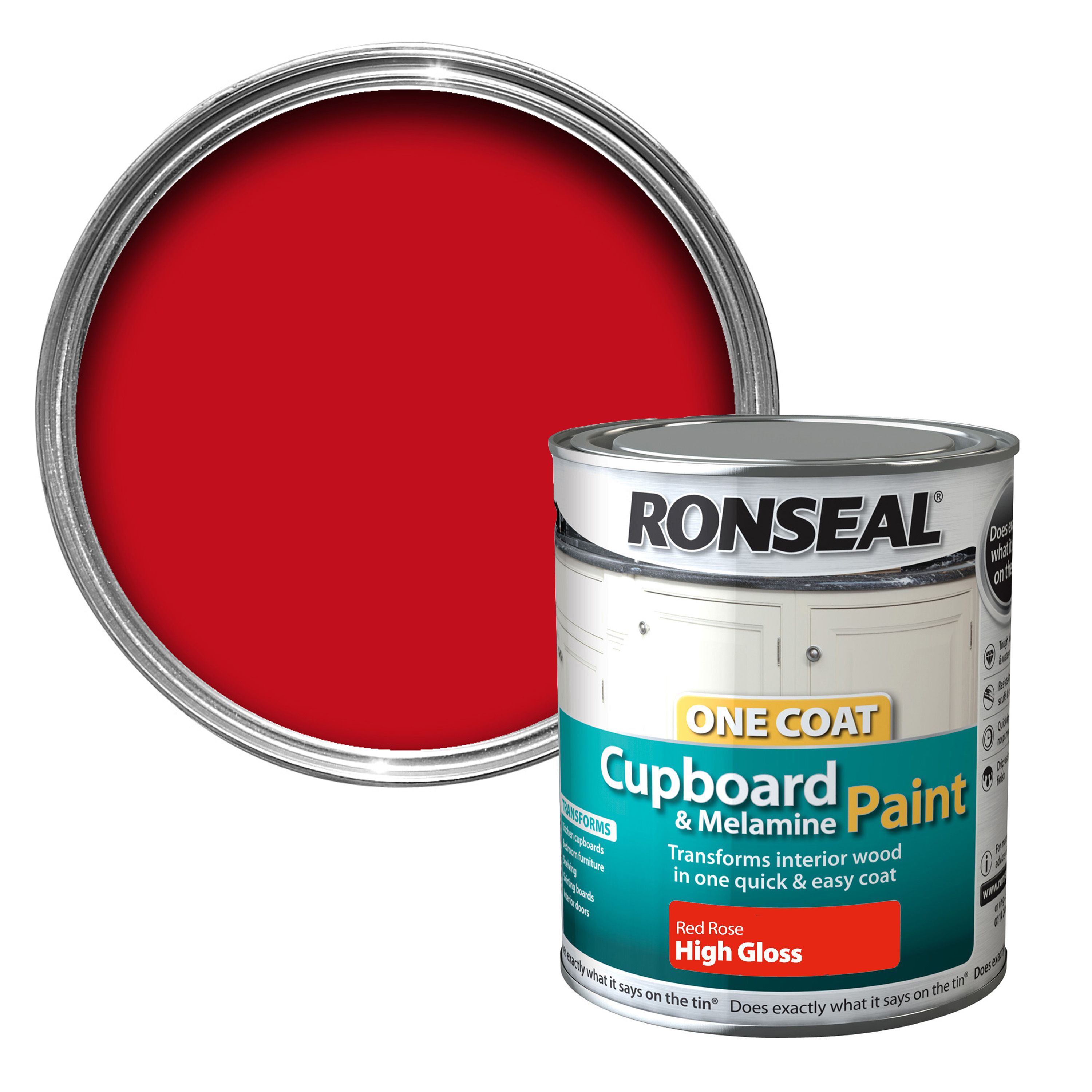 Ronseal Red rose Gloss Cupboard paint 750 ml | DIY at B&Q