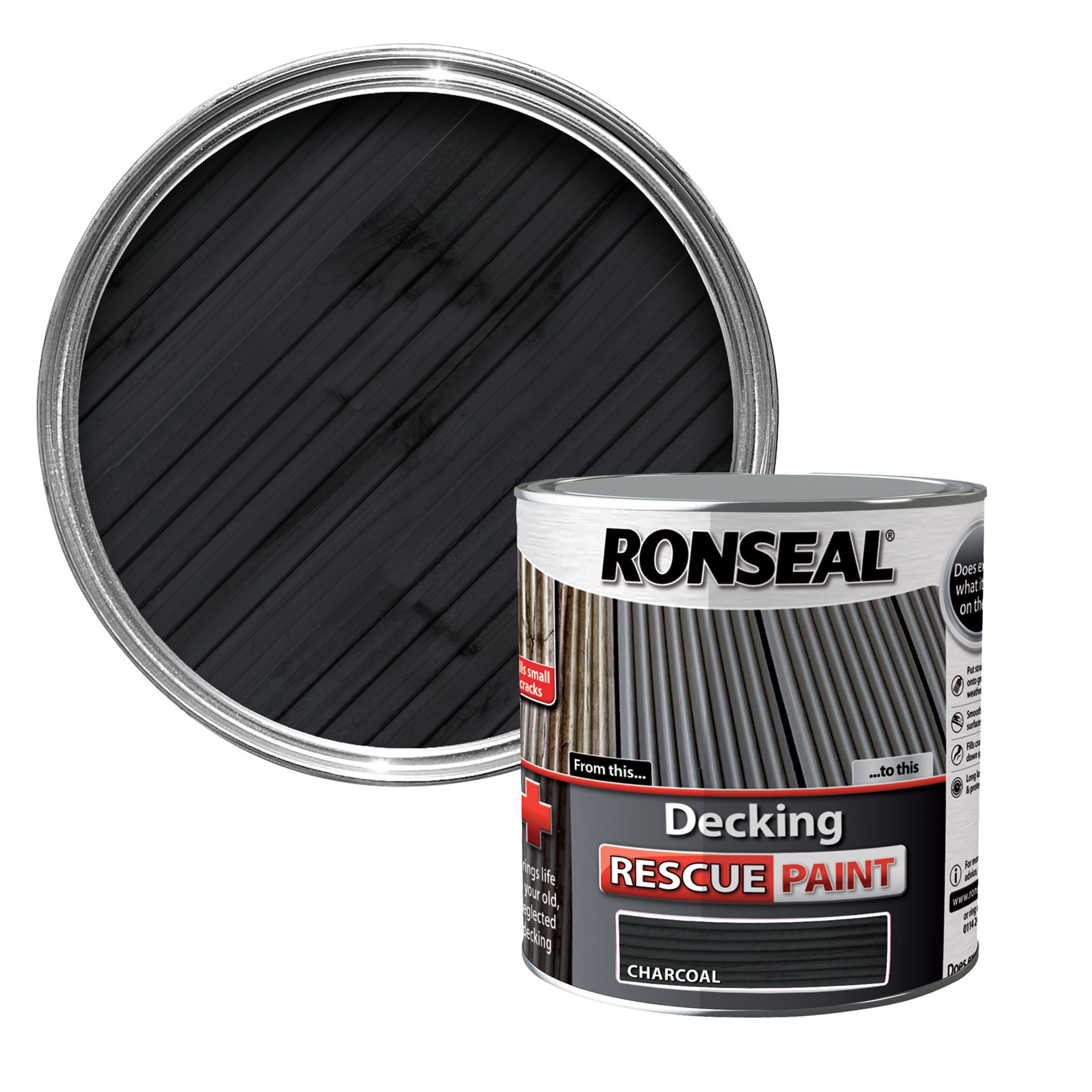Ronseal Rescue Matt charcoal Decking paint, 2.5L | DIY at B&Q