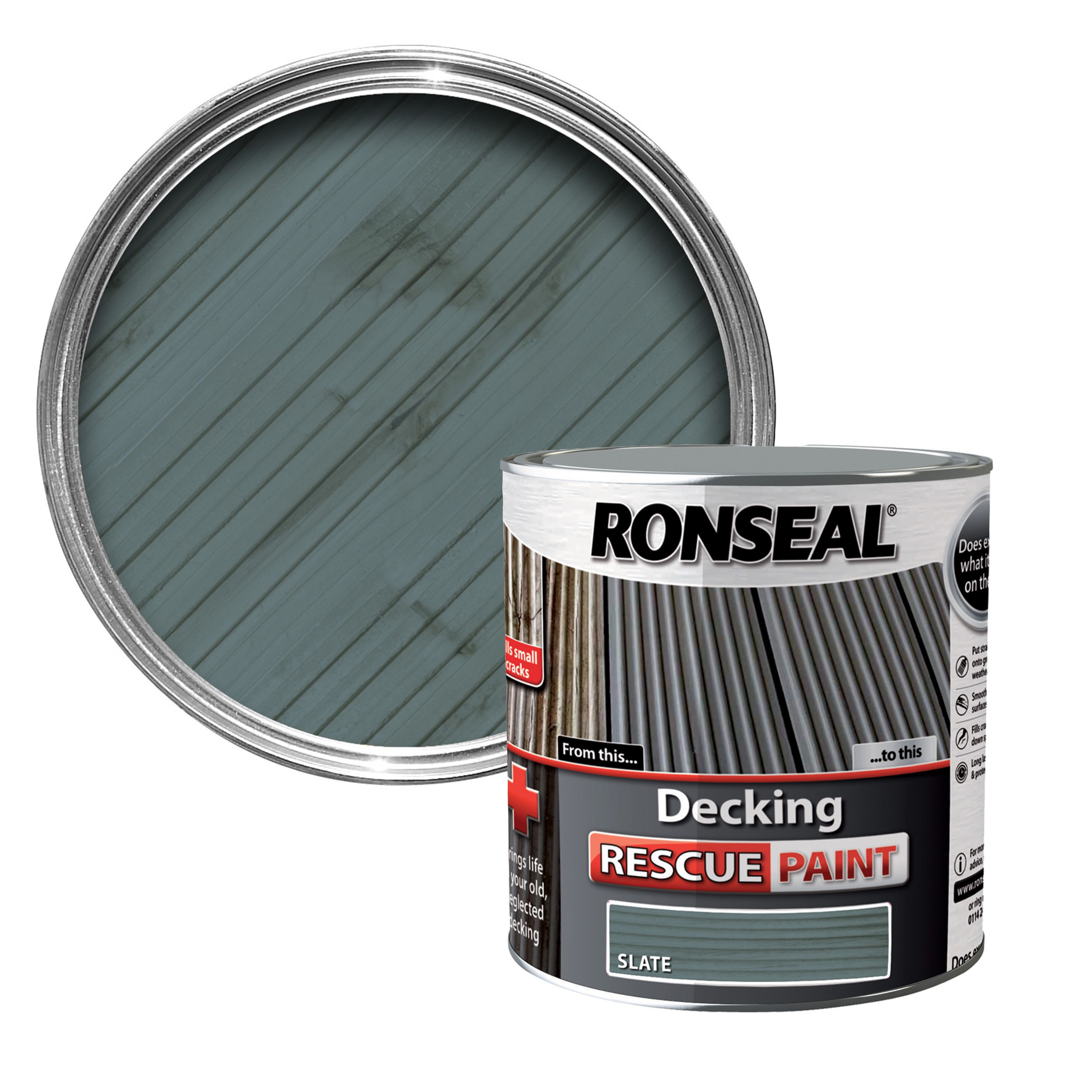 Ronseal Rescue Matt slate Decking paint, 2.5L | DIY at B&Q