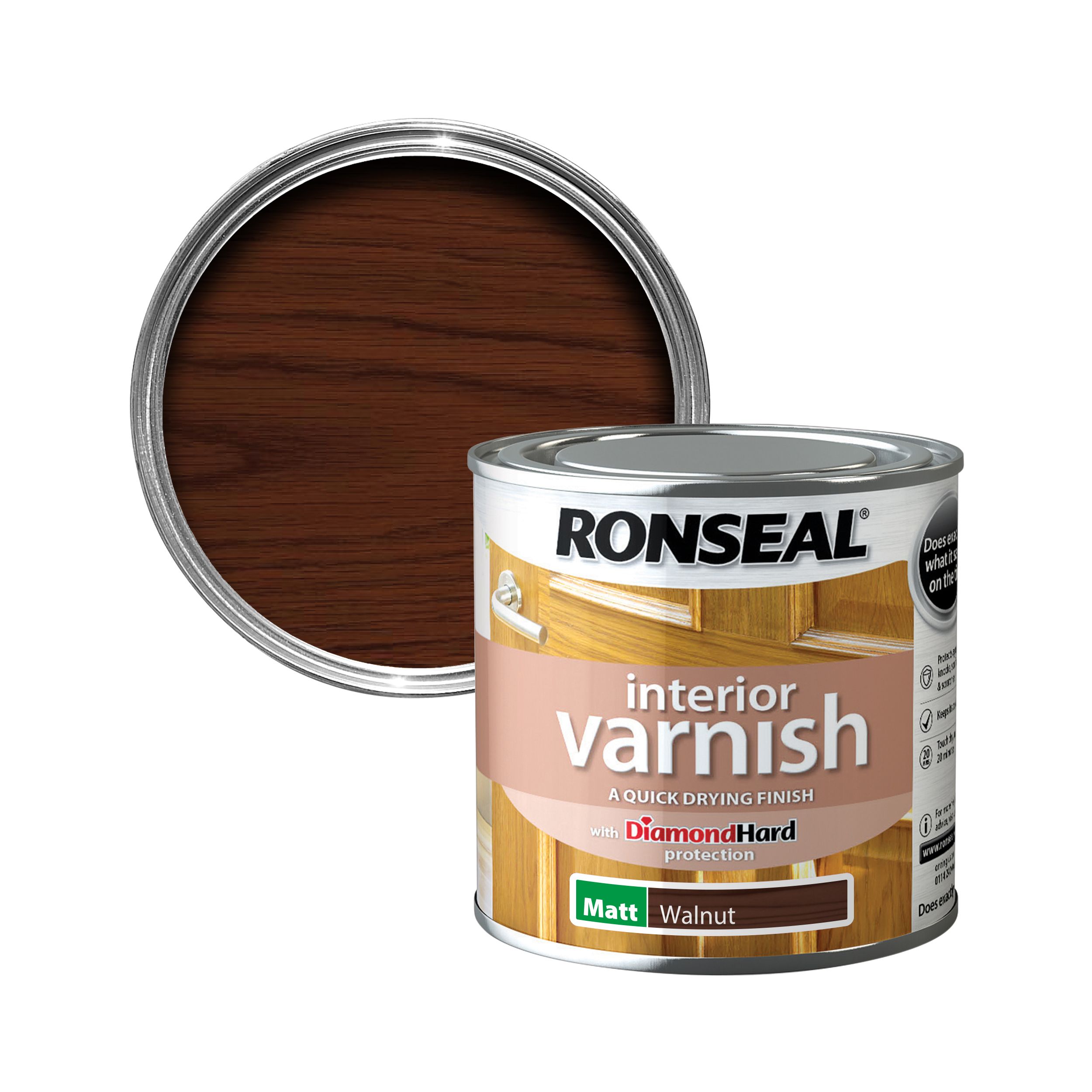 Ronseal Walnut Matt Skirting Wood varnish, 250ml | DIY at B&Q