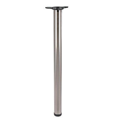 Rothley 870mm Nickel effect Contemporary Worktop support leg (Dia)60mm