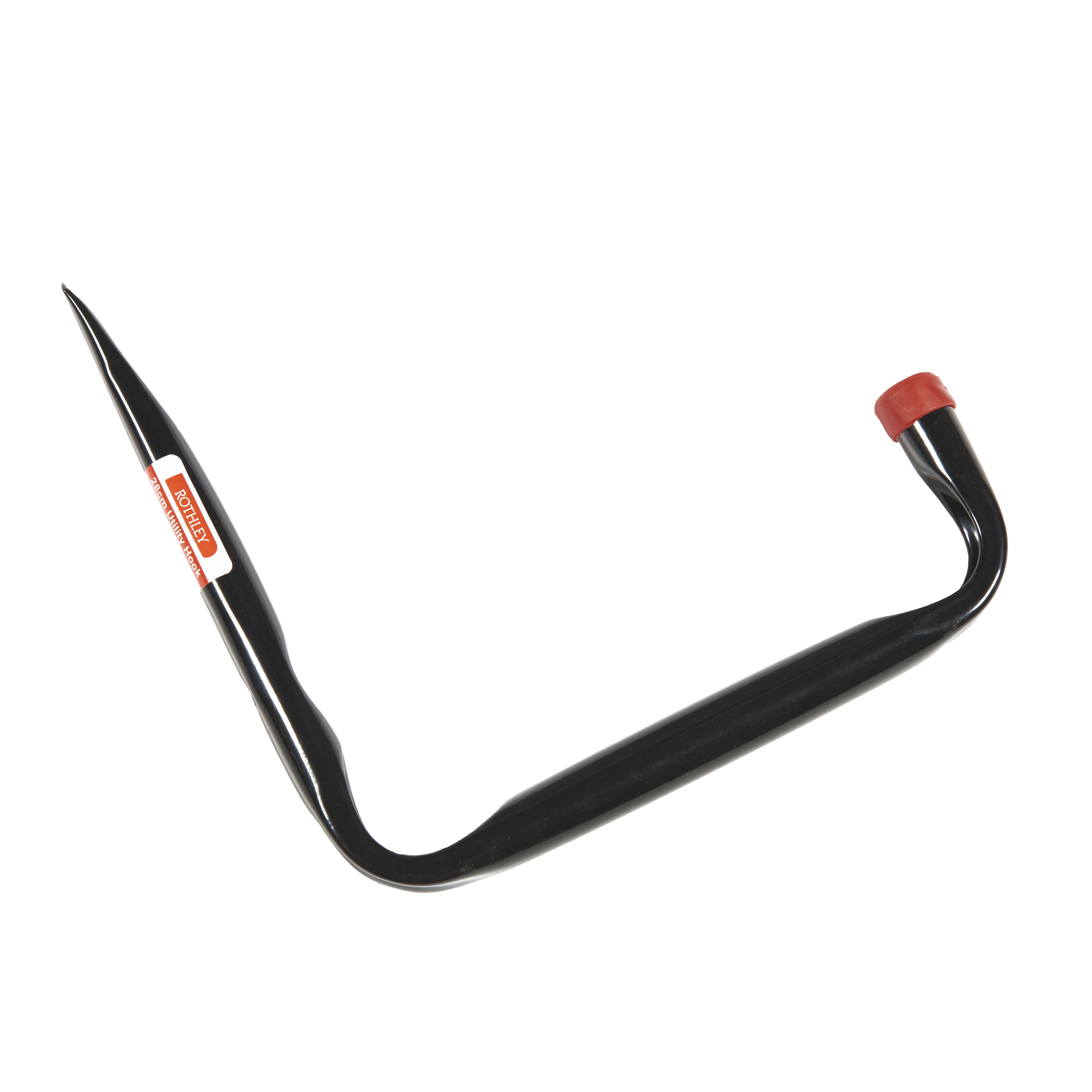 ROTHLEY BLACK STEEL WALL-MOUNTED J-SHAPED STORAGE HOOK (H)270MM (D)280MM