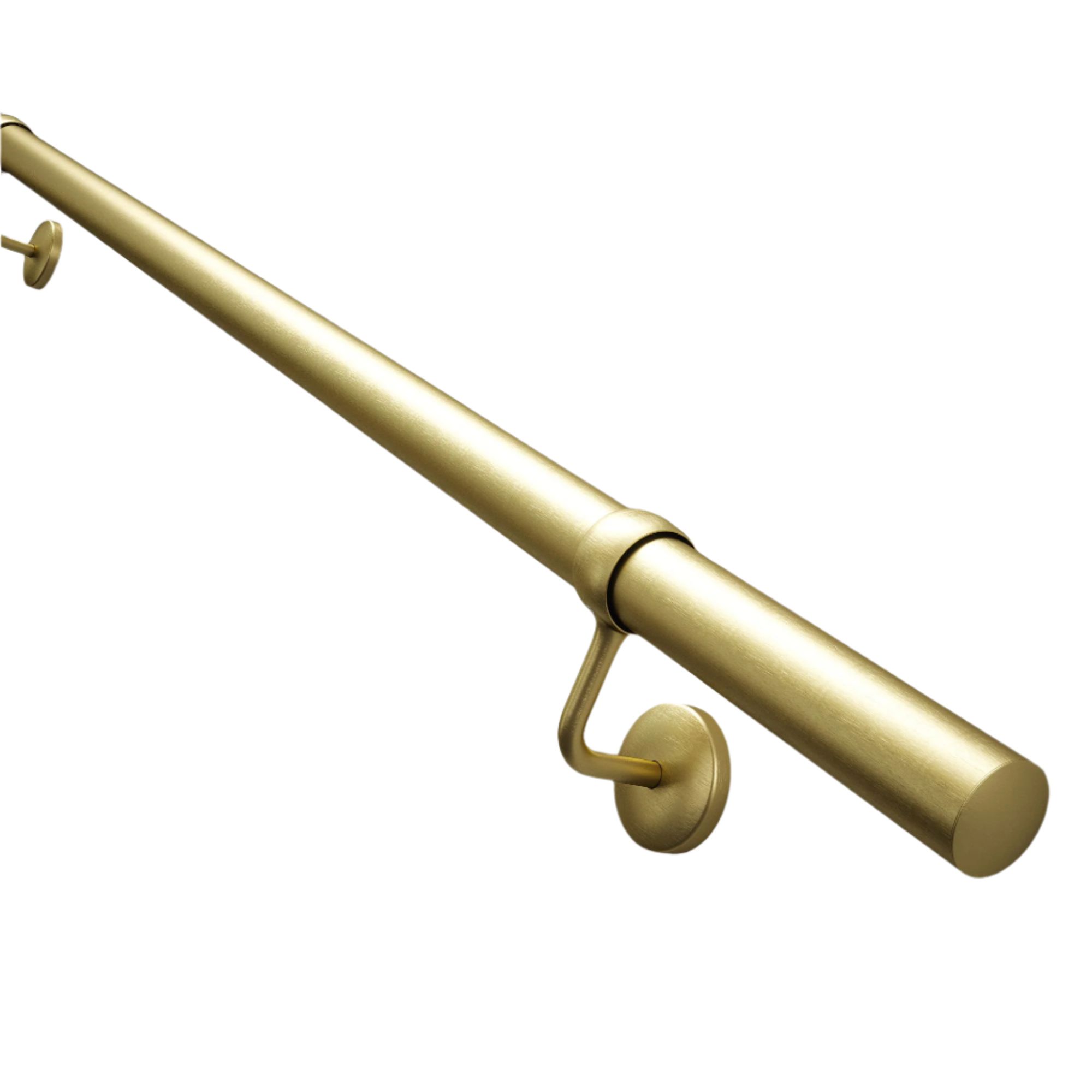 Rothley Brass Steel Rounded Handrail kit, (L)1.2m
