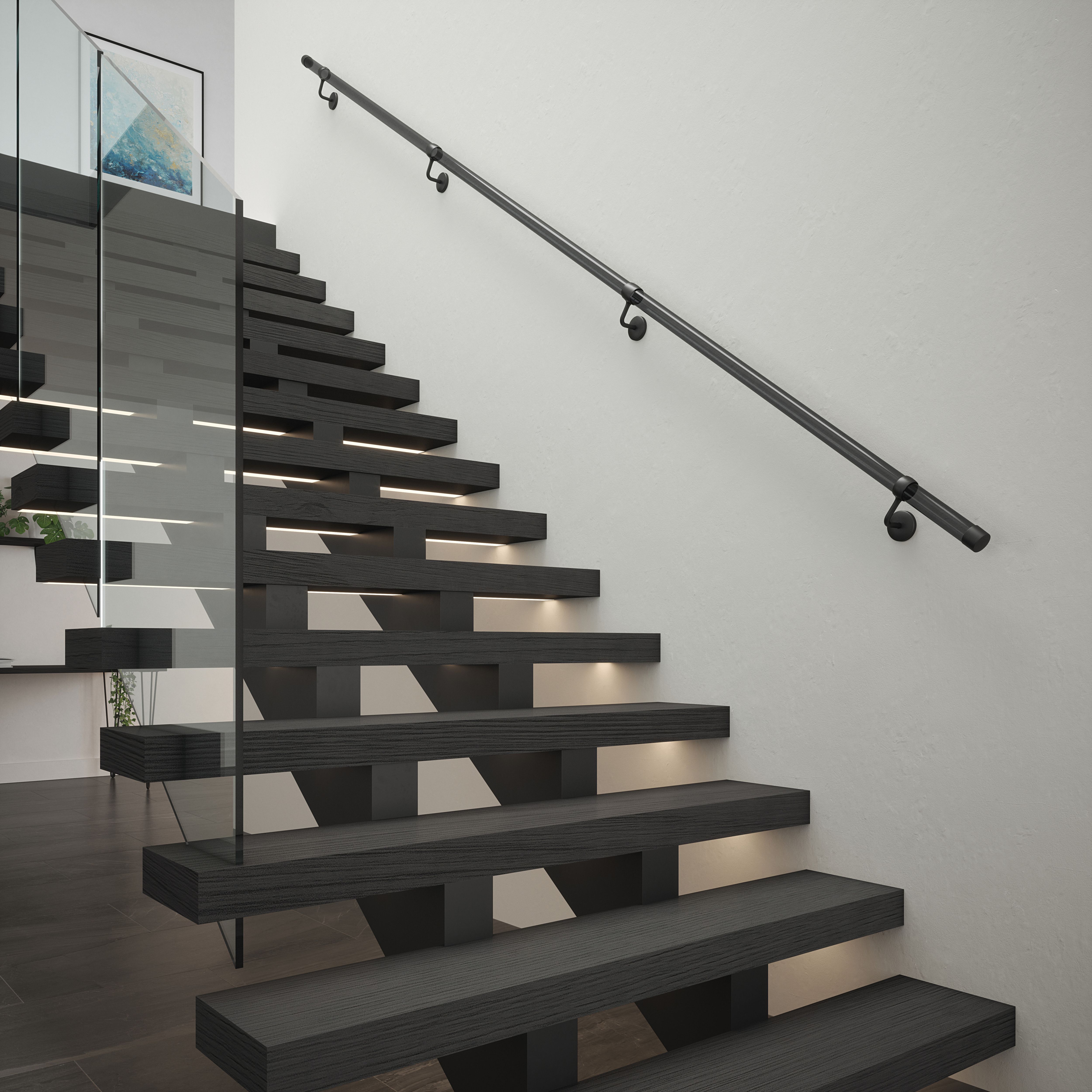 Rothley Grey Acrylic Rounded Handrail kit, (L)3.6m