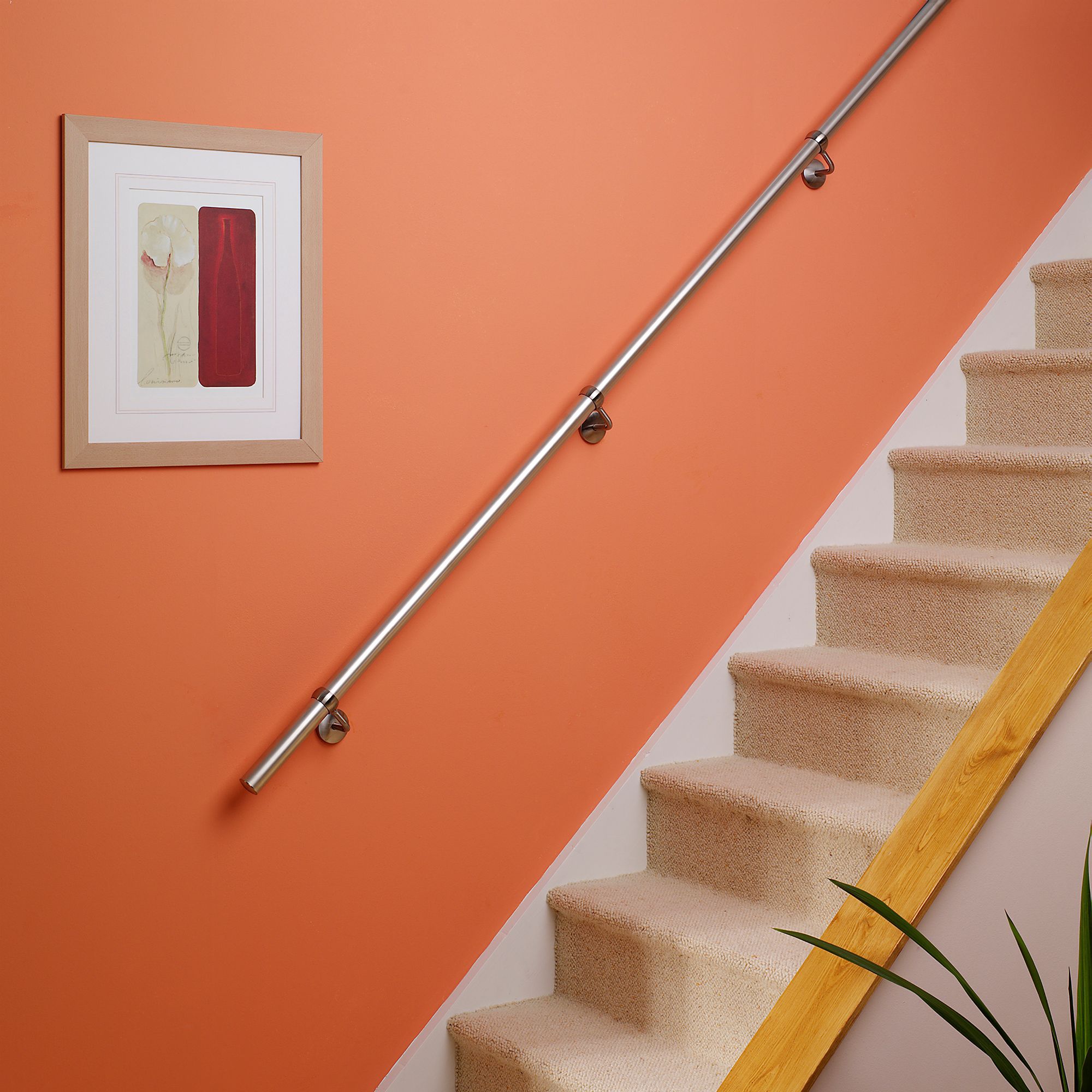 Rothley Stainless steel Handrail, (L)1.2m