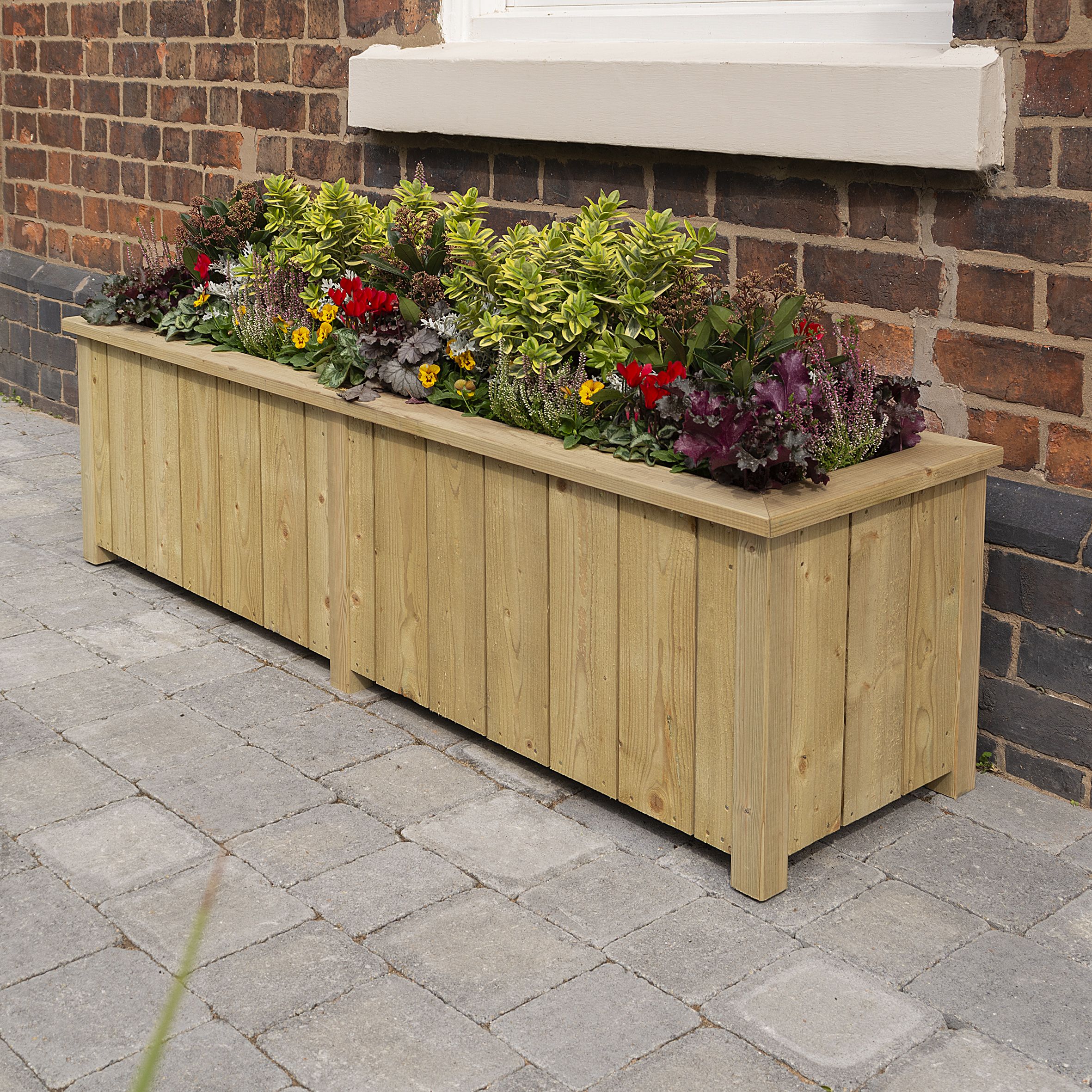 Rowlinson Heritage 139L Wooden Rectangular Planter (H)42cm (W)150cm (D)43cm