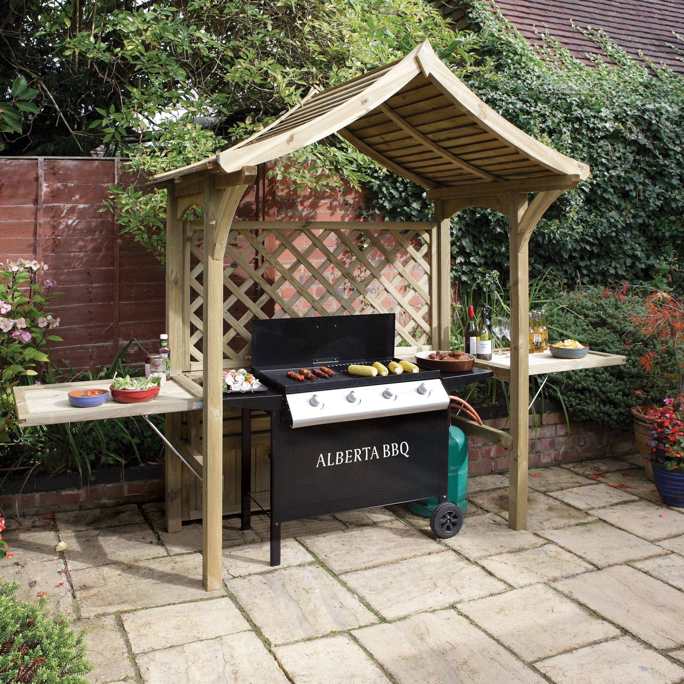 Rowlinson Party Arbour, (H)2400mm (W)1800mm (D)1290mm - Assembly required