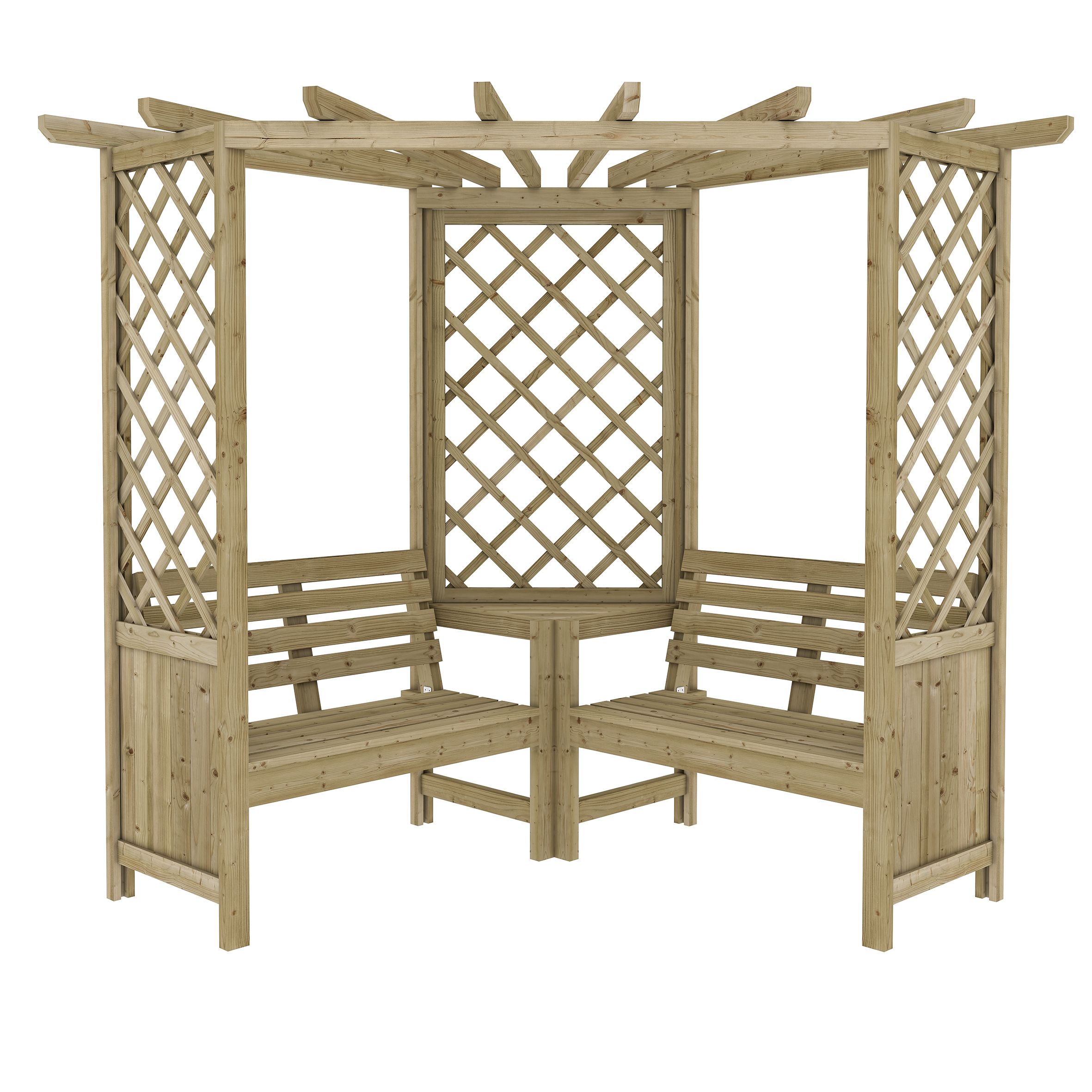 Rowlinson Pemberley Corner arbour, (H)2060mm (W)1880mm (D)1880mm ...