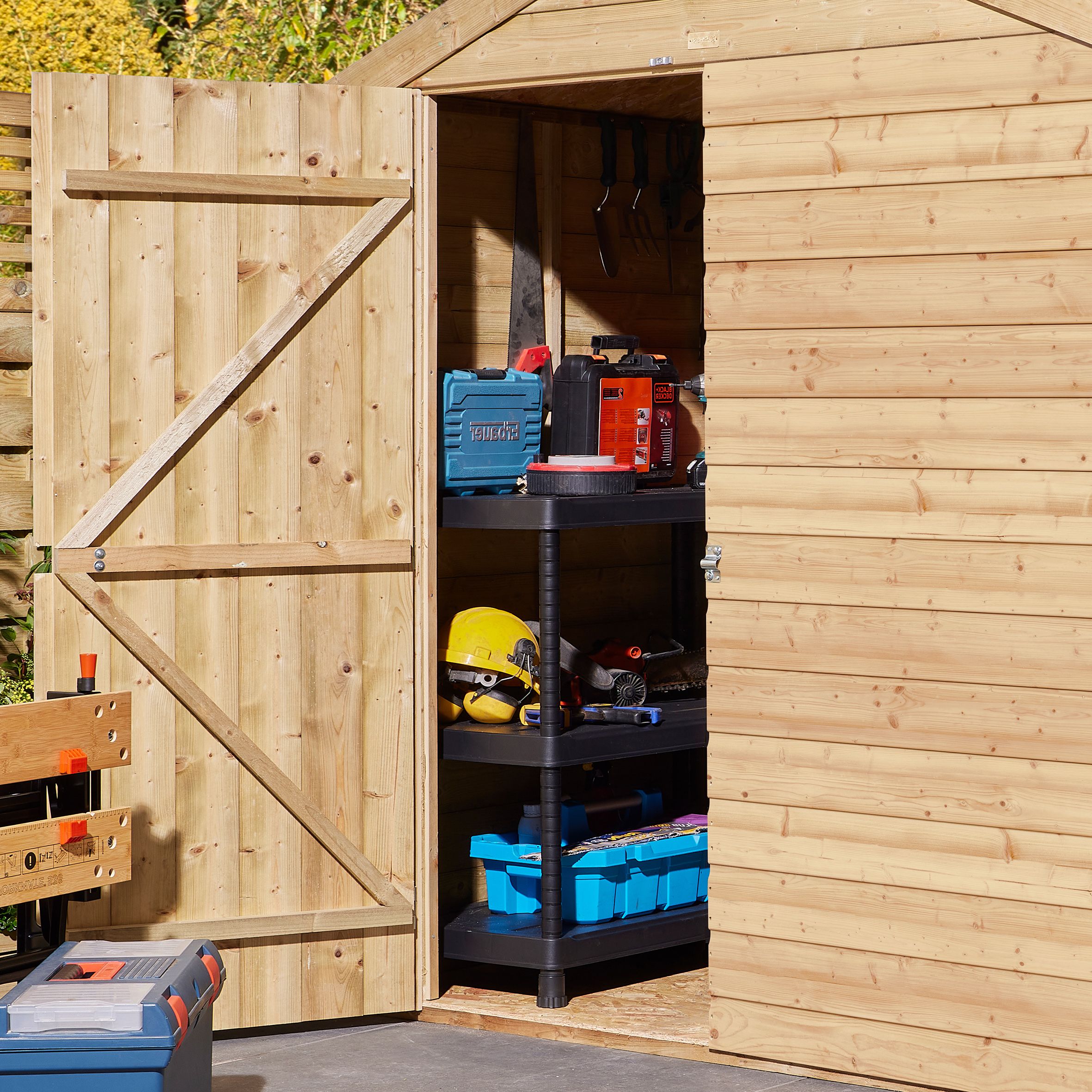 Rowlinson Shiplap 8x6 ft Apex Wooden Pressure treated Shed with floor
