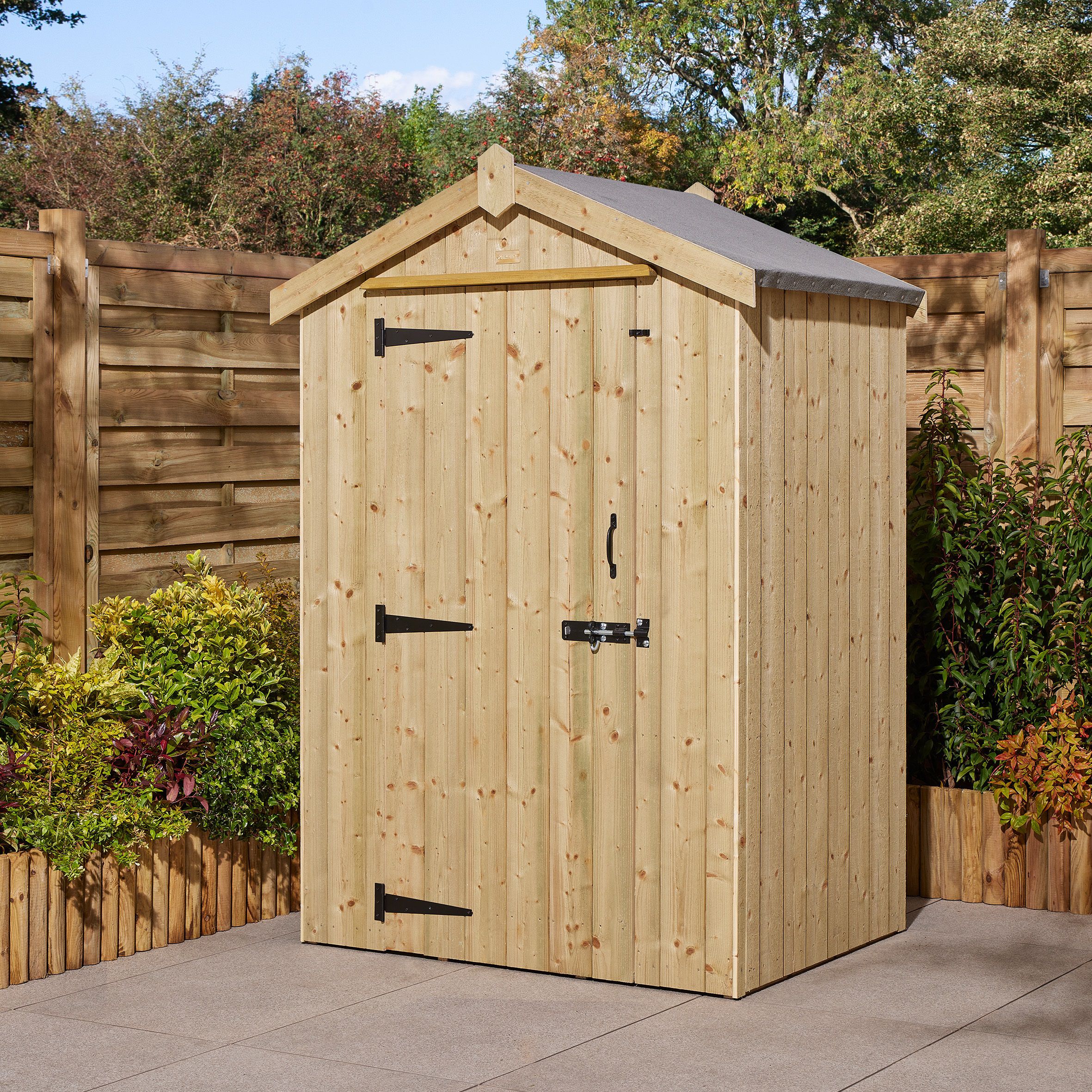 Rowlinson Tongue & groove 4x3 ft Apex Wooden Pressure treated Shed with ...