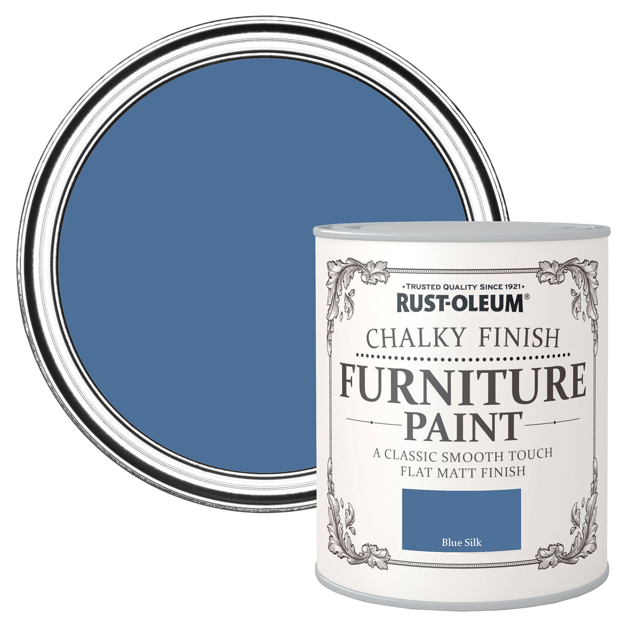 Rust-Oleum Blue silk Flat Matt Furniture paint 750 ml | DIY at B&Q