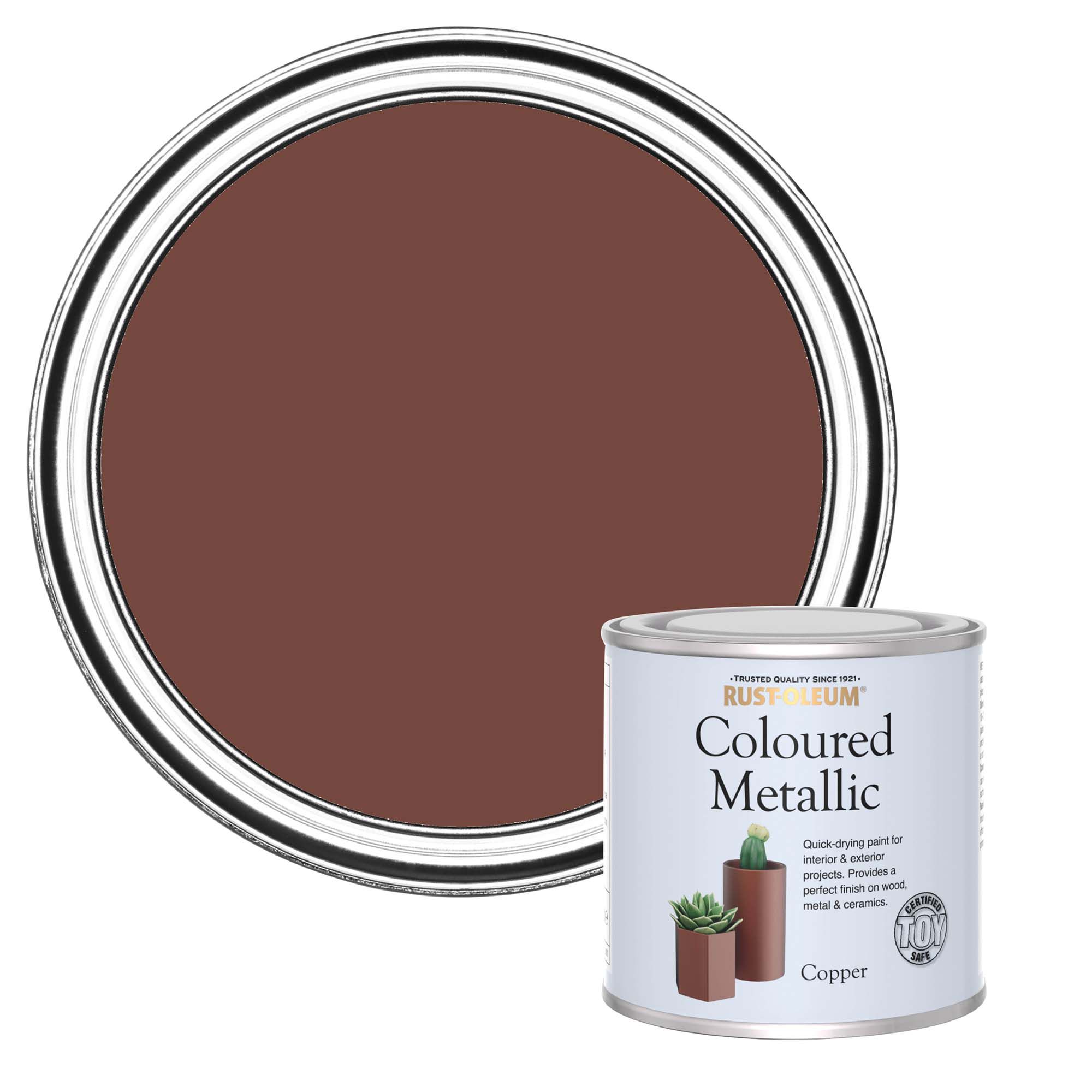 Rust-Oleum Copper Metallic effect Mid sheen Multi-surface Topcoat ...