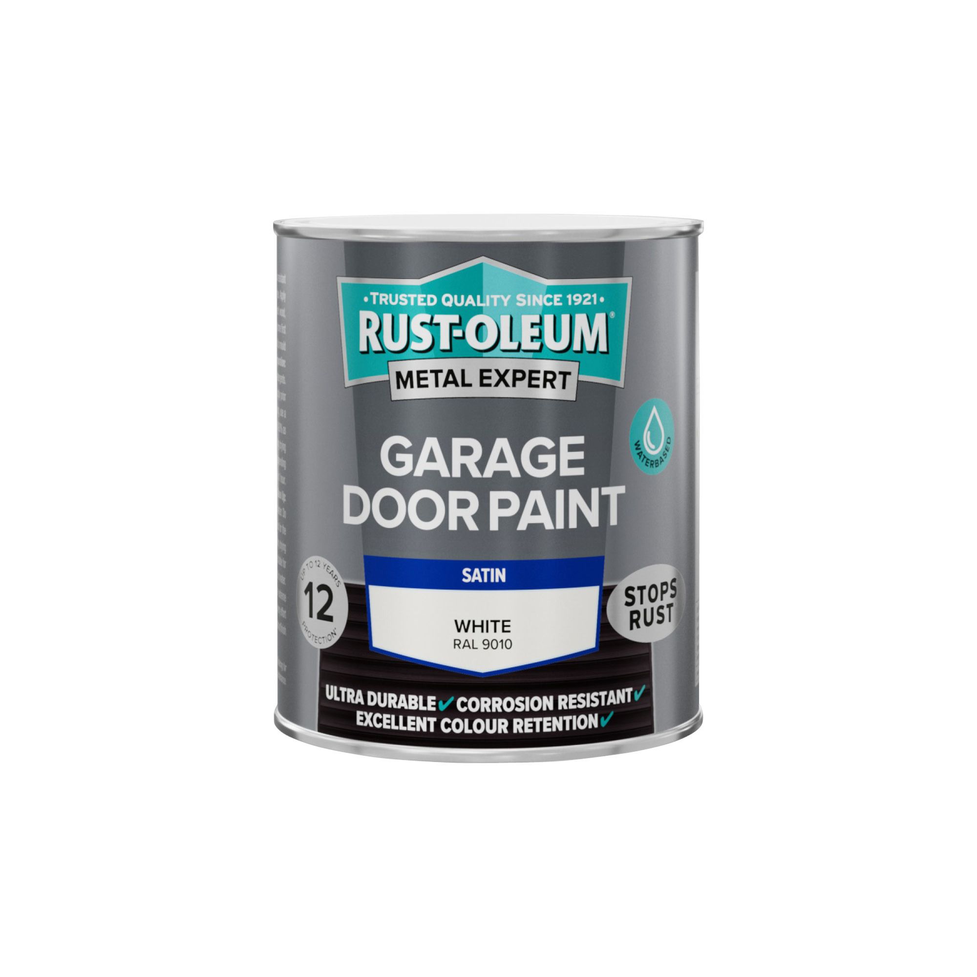 Rust-Oleum Expert White Satin Metal, UPVC & wood paint, 750ml Tin