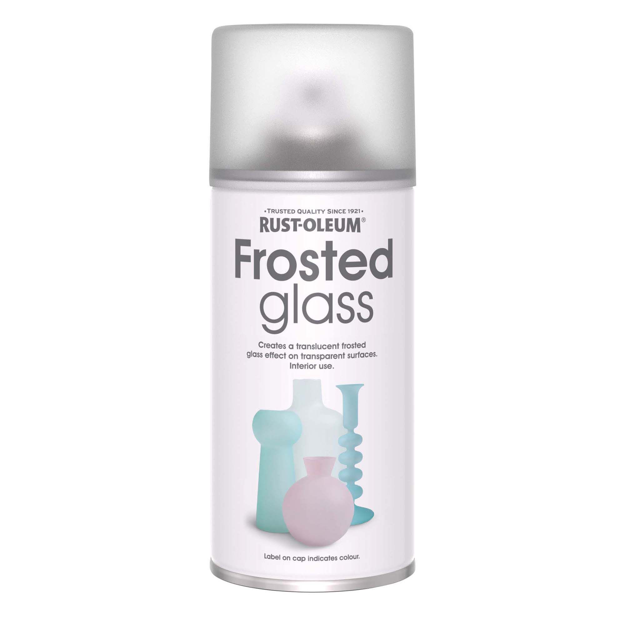 Rust-Oleum Frosted Glass White Matt Frosted glass effect Topcoat Spray ...