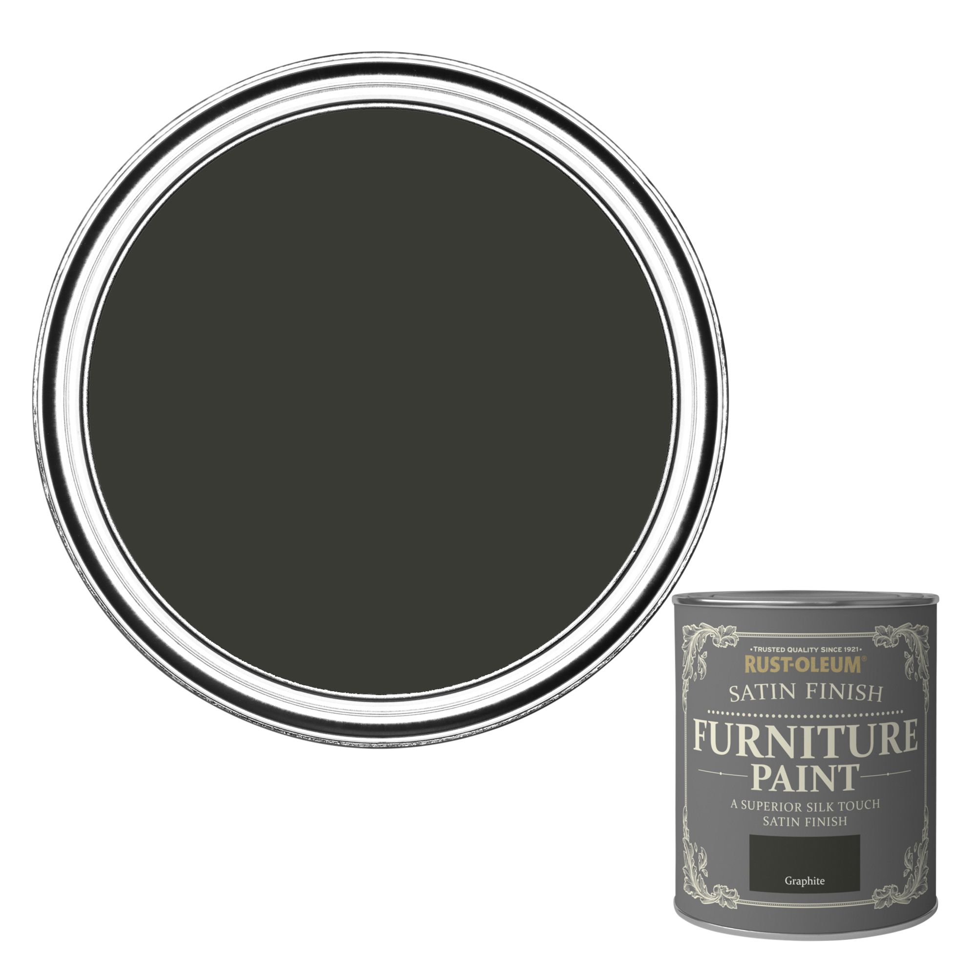 Rust-Oleum Graphite Satin Furniture paint, 750ml | DIY at B&Q