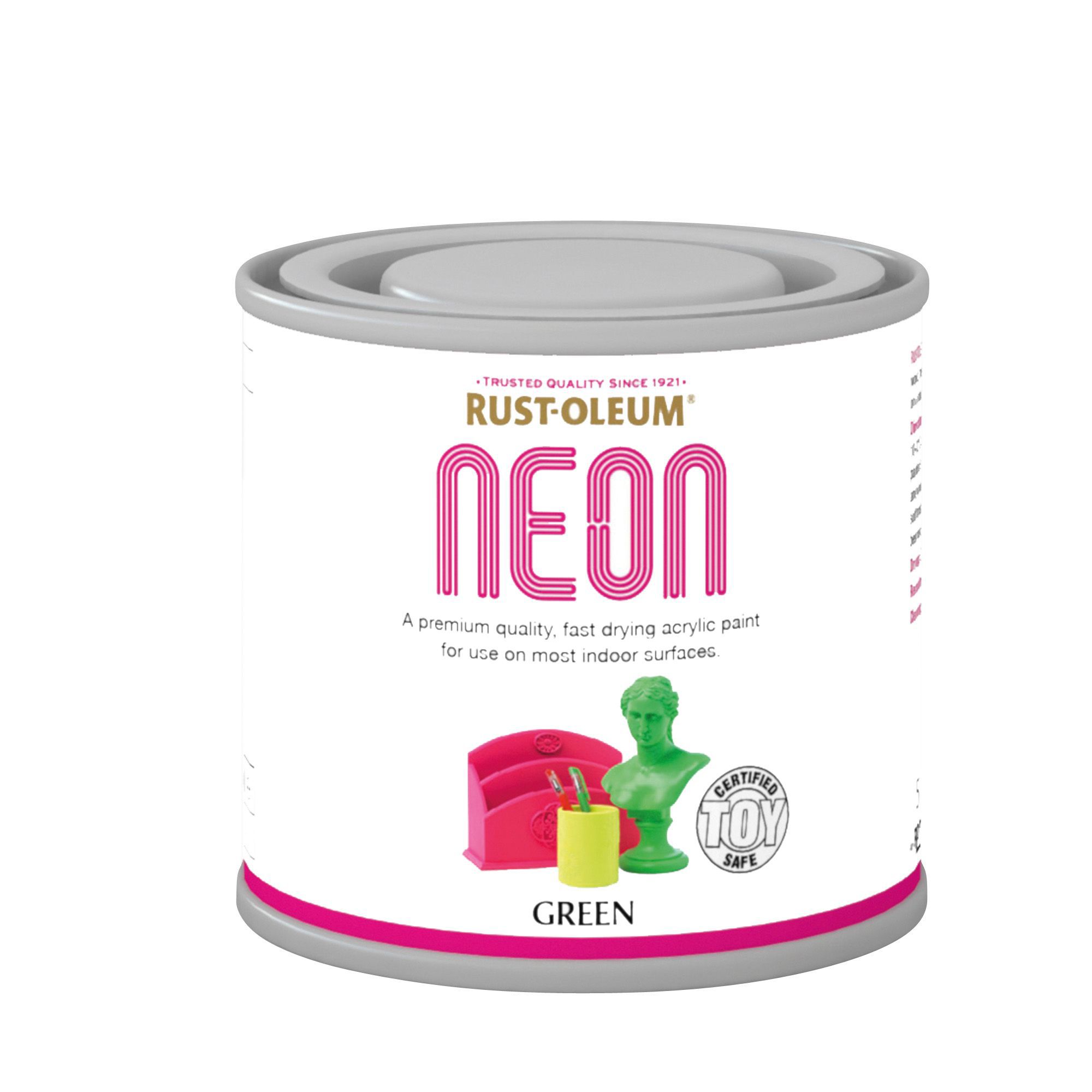 Rust-Oleum Green Matt Multi-surface Neon paint, 125ml