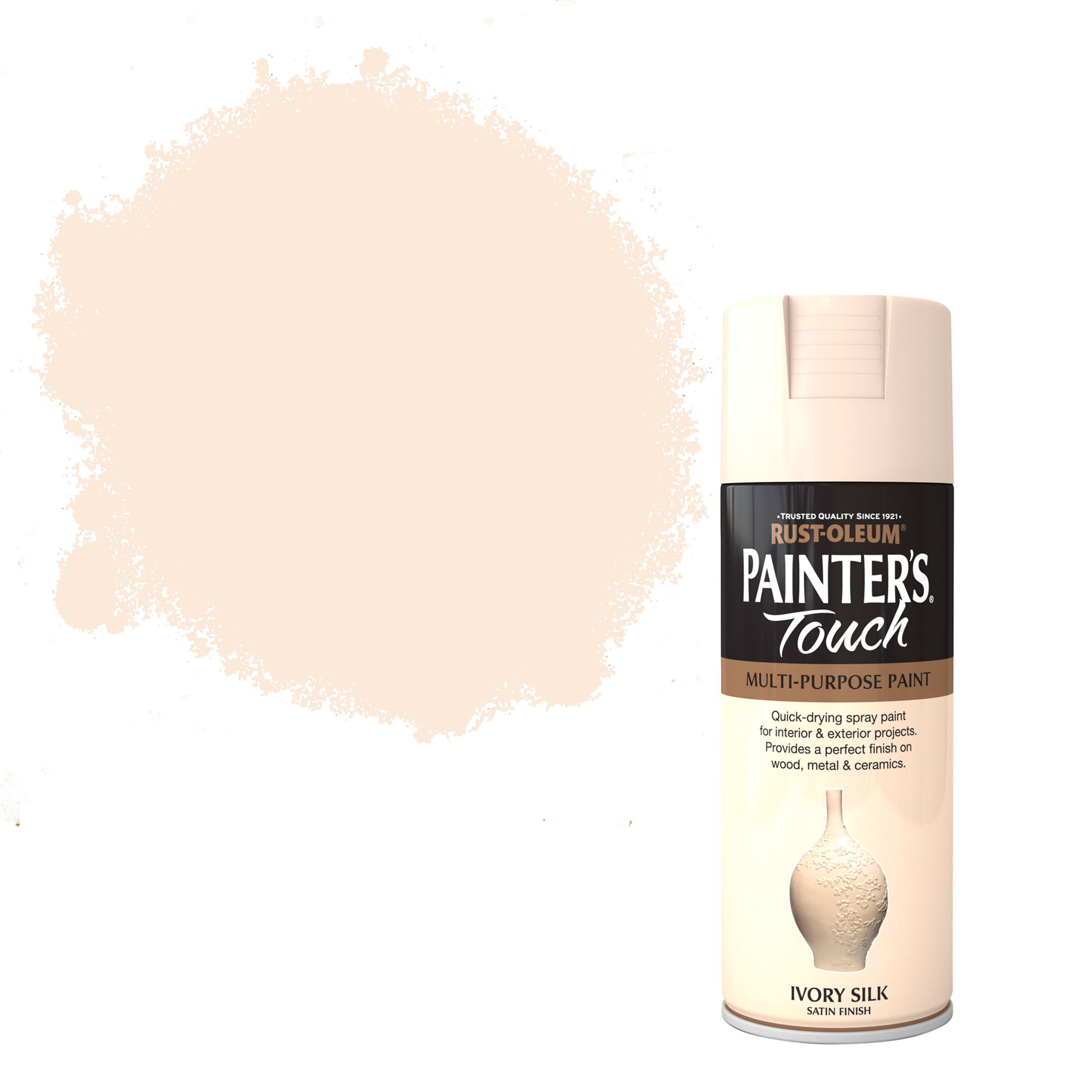 Rust Oleum Painter s Touch Ivory silk Satinwood Multi surface Decorative spray paint 400ml
