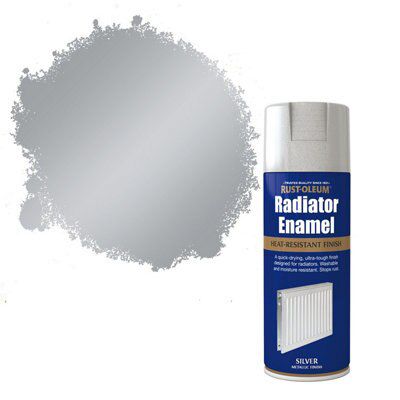 Rust-Oleum Silver effect Radiator paint, 400ml | DIY at B&Q