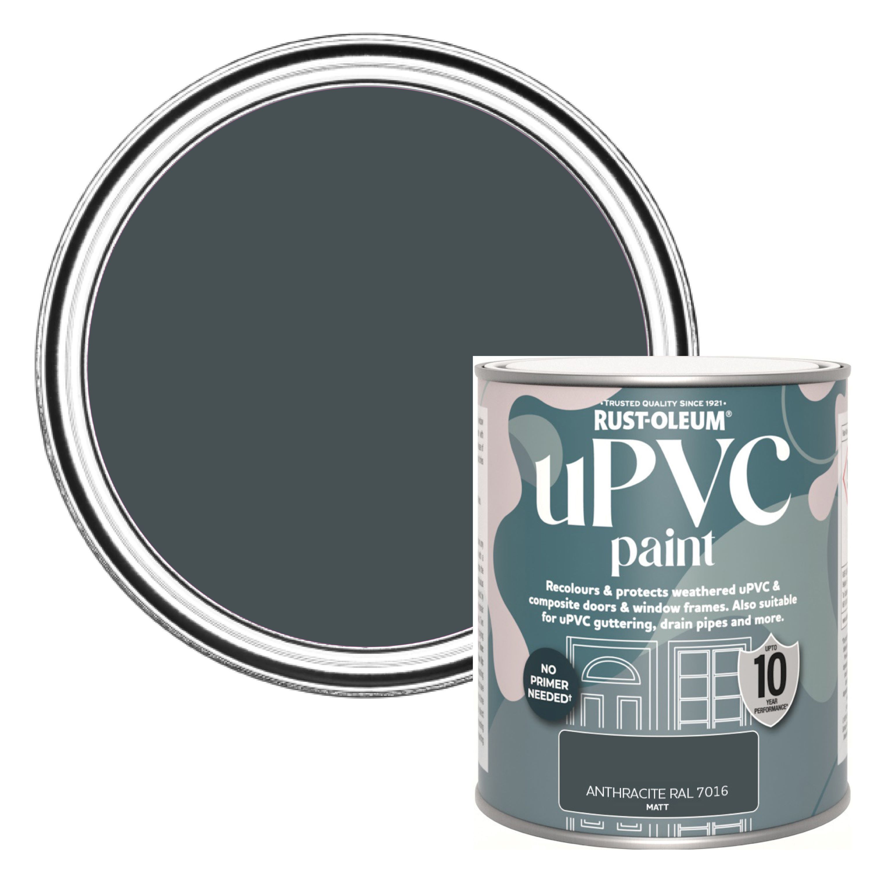 Rust-Oleum uPVC Anthracite Matt Paint, 750ml