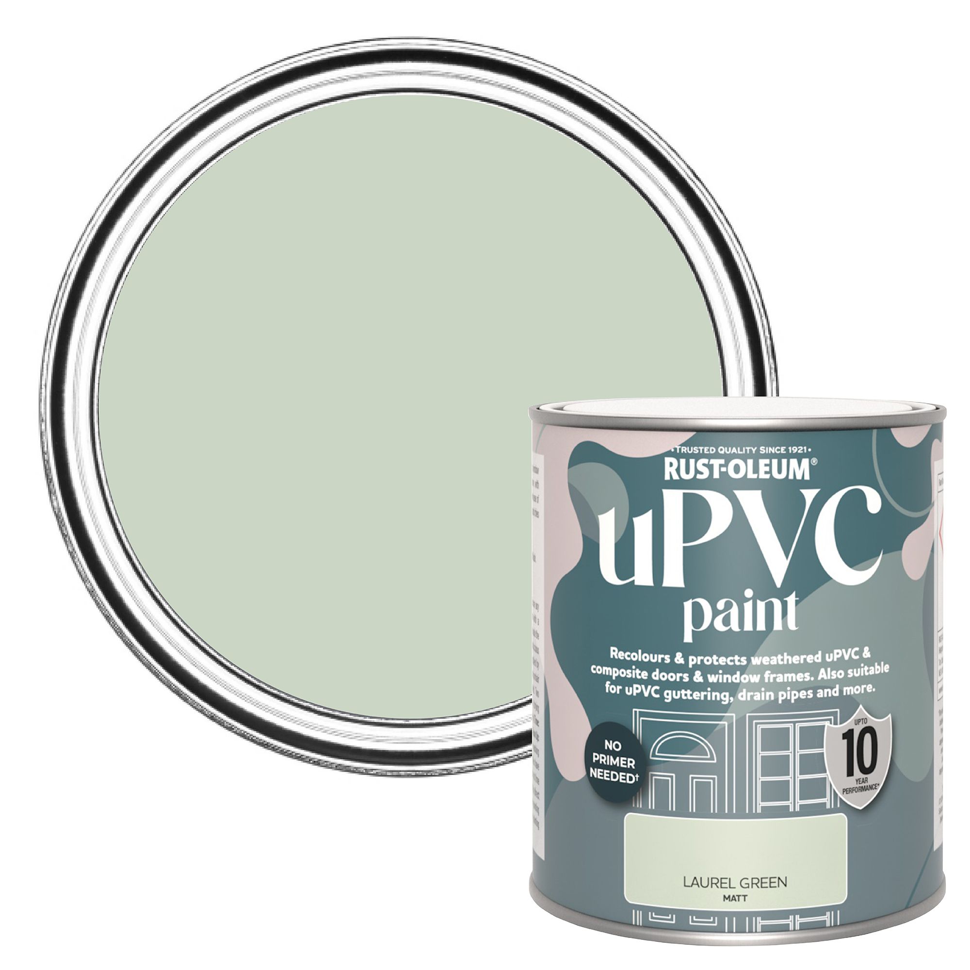 Rust-Oleum uPVC Laurel Green Matt Paint, 750ml