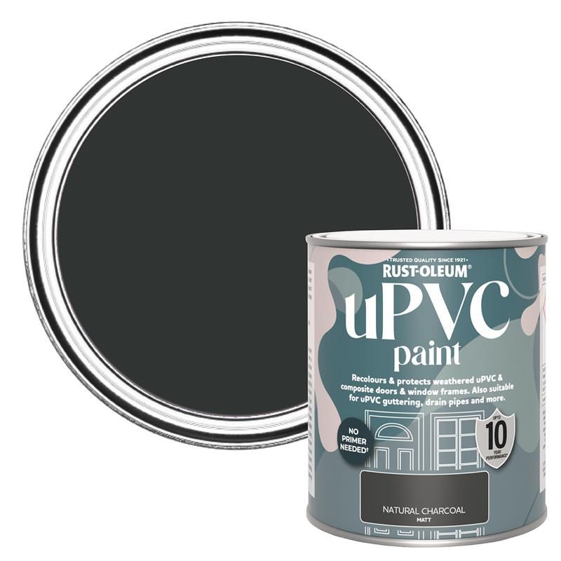 Rust-Oleum uPVC Natural Charcoal Matt Paint, 750ml