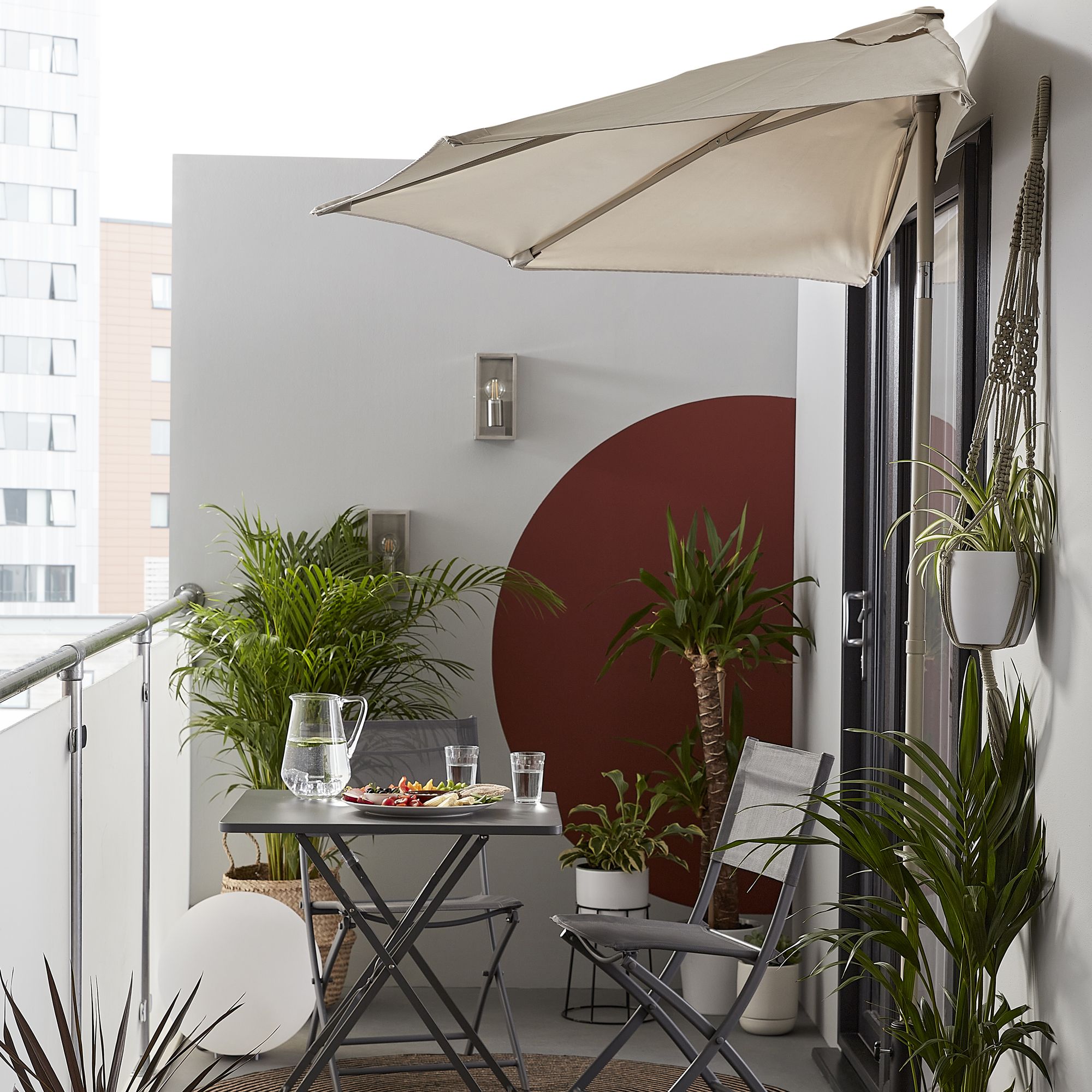 Saba Steel grey Metal 2 seater Bistro set