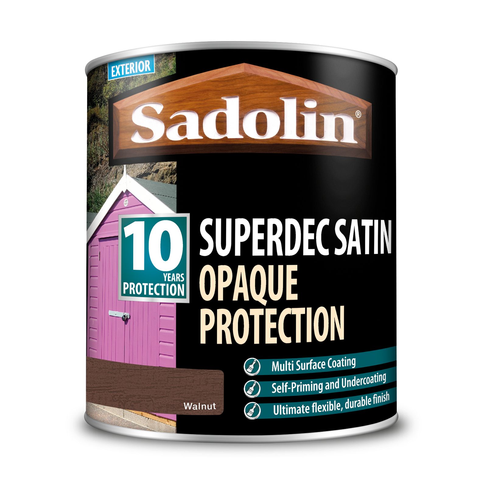 SADOLIN SUPERDEC WALNUT SATIN WOOD STAIN, 1L