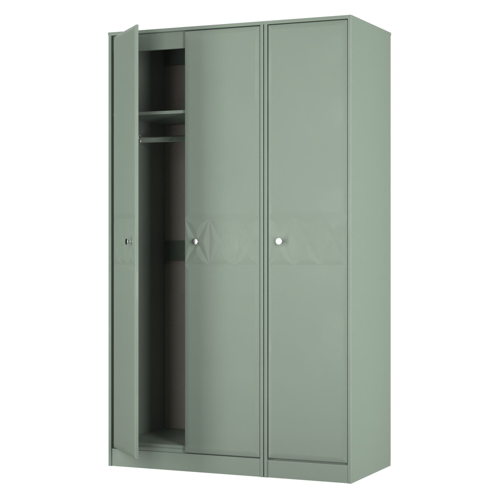 San Jose Ready assembled Contemporary Green Tall Triple Wardrobe (H ...