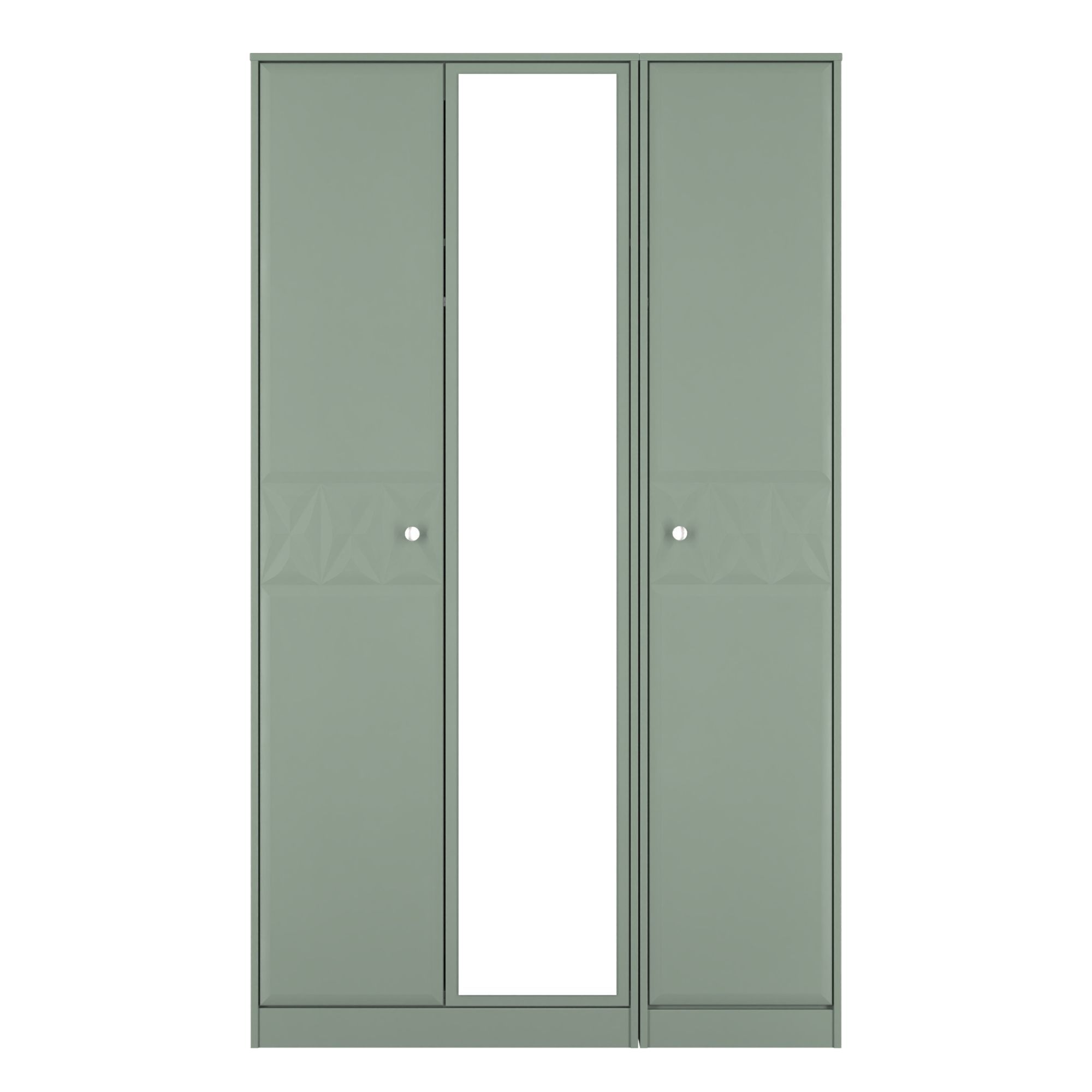 San Jose Ready assembled Contemporary Green Tall Triple Wardrobe With 1 ...
