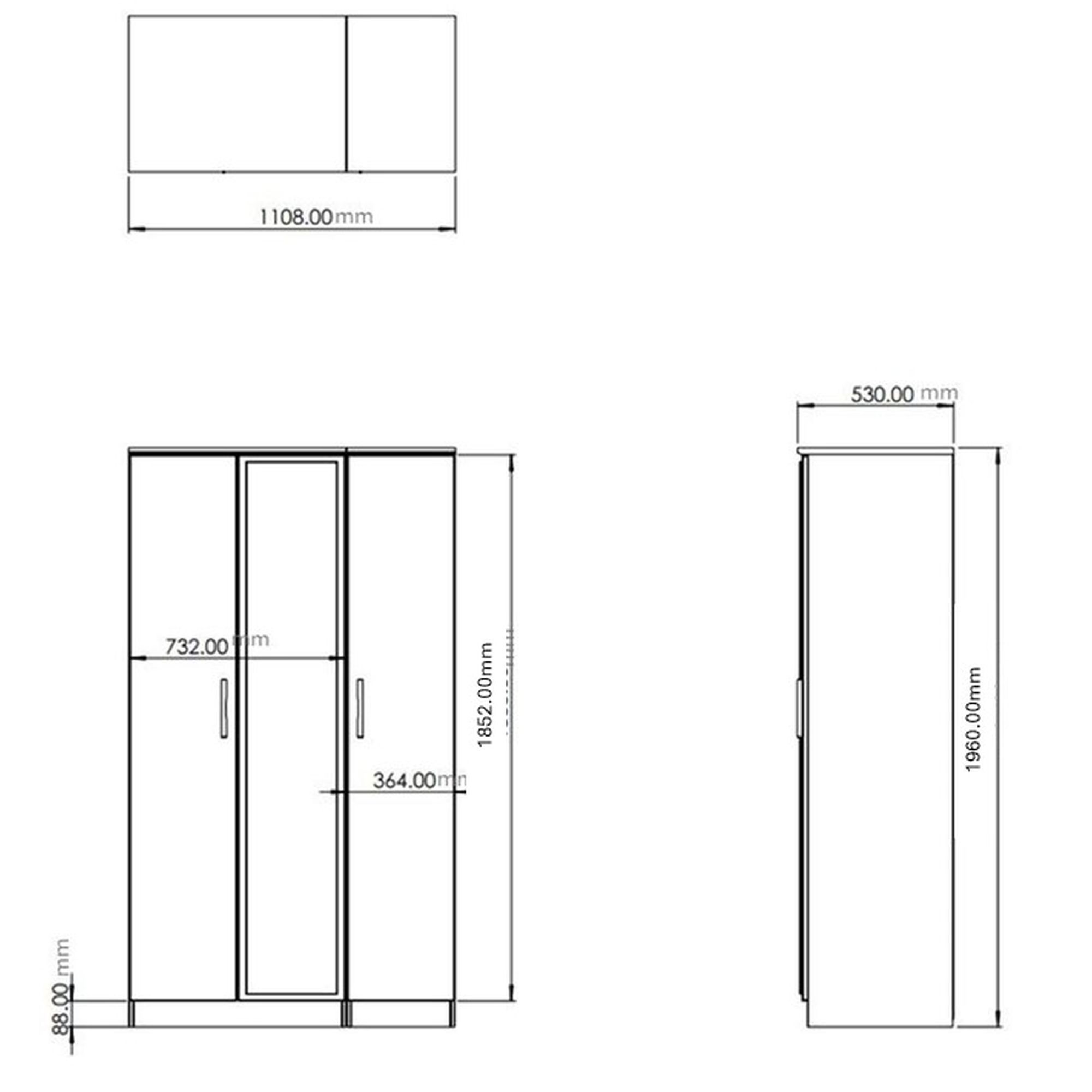 San Jose Ready assembled Contemporary Green Tall Triple Wardrobe With 1 ...