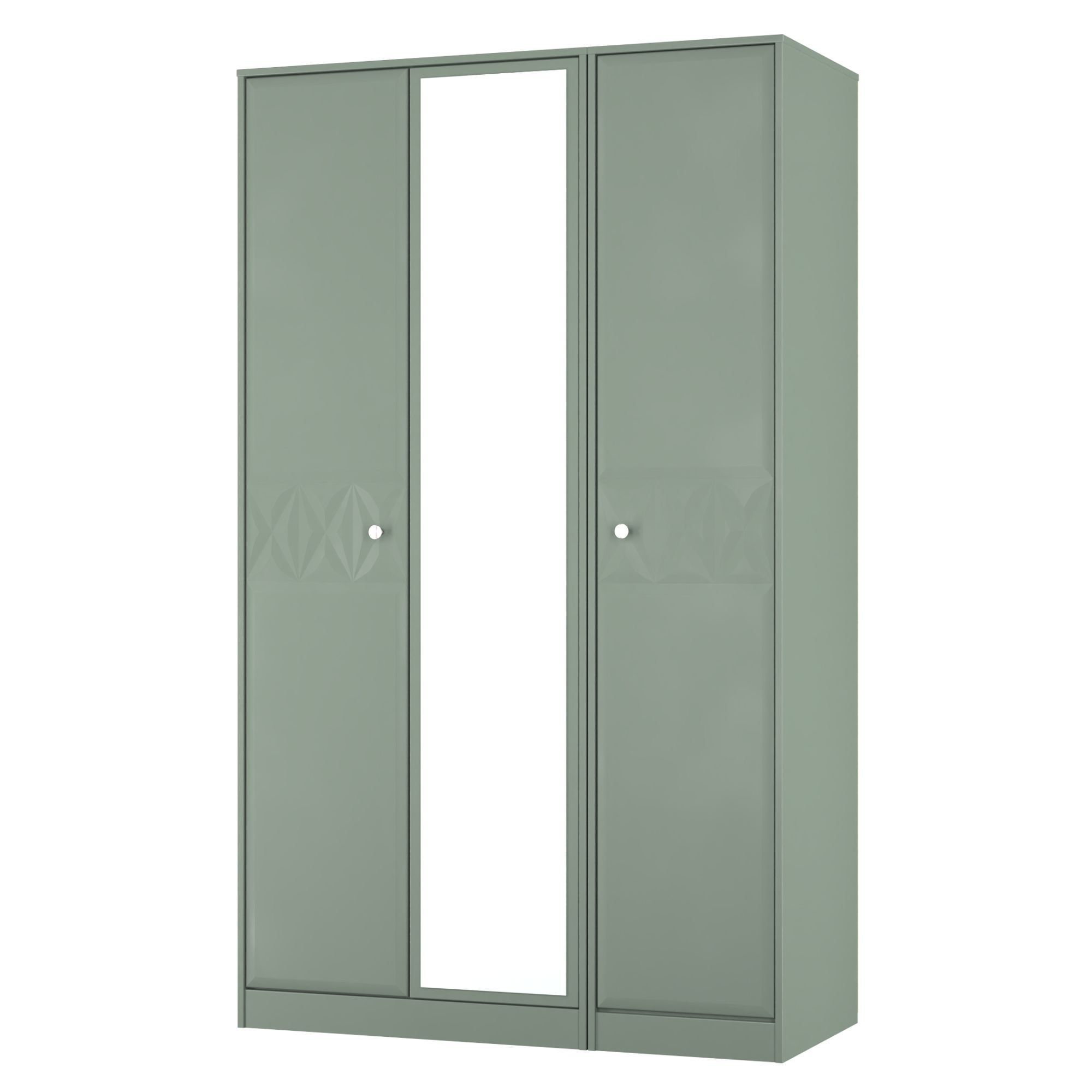 San Jose Ready assembled Contemporary Green Tall Triple Wardrobe With 1 ...