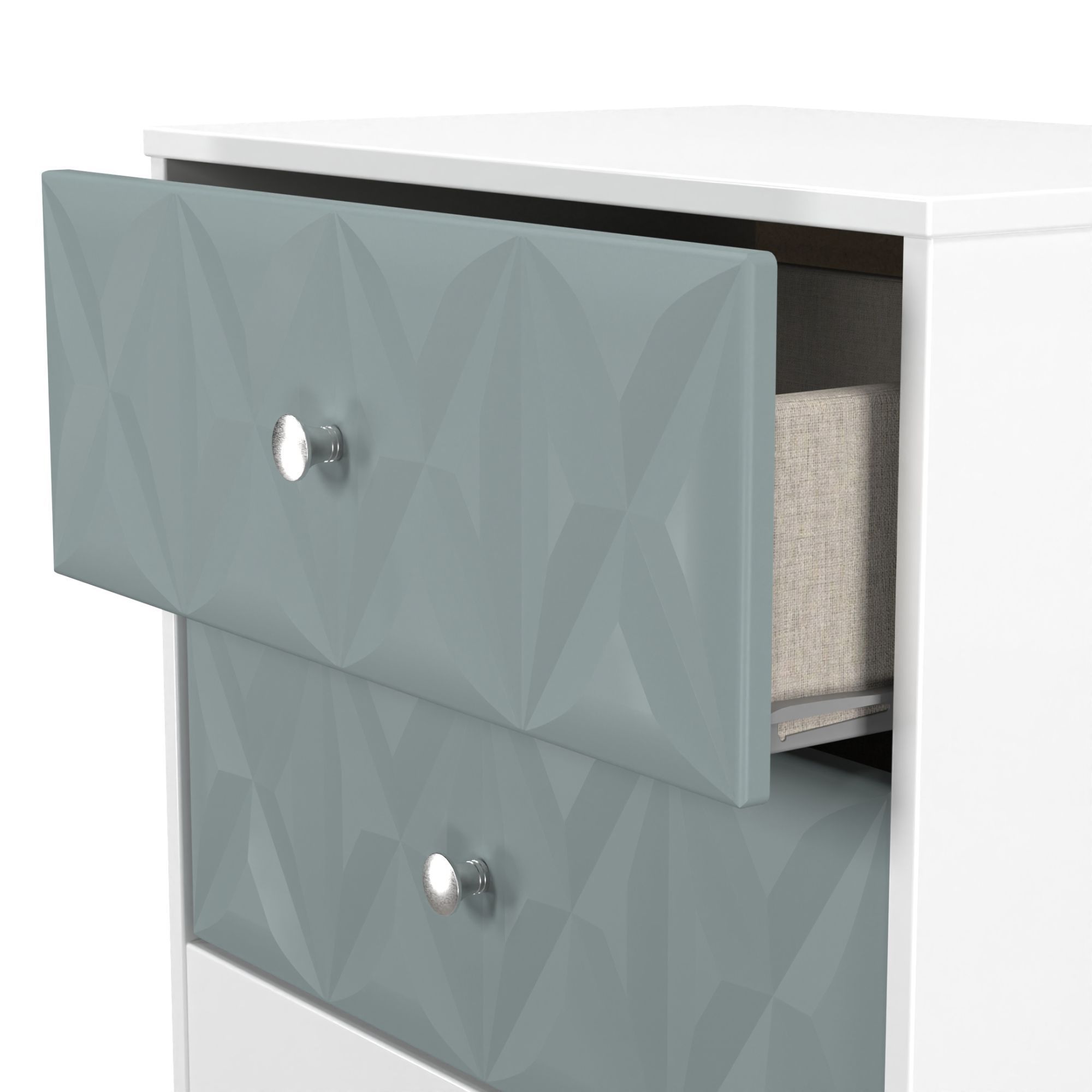 San Jose Ready assembled Matt duck egg blue & white 2 Drawer Wide ...
