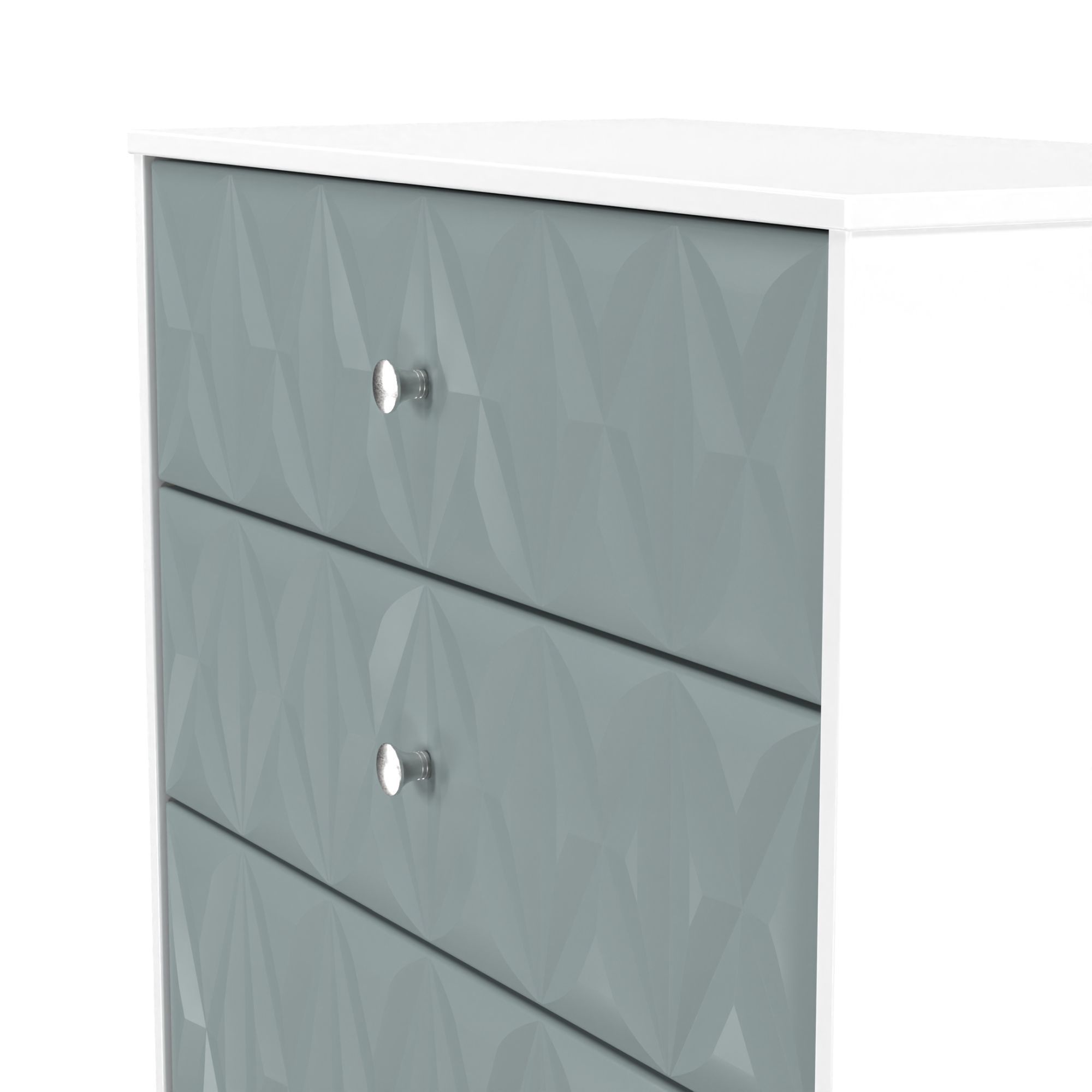 San Jose Ready assembled Matt duck egg blue & white 4 Drawer Deep Chest ...