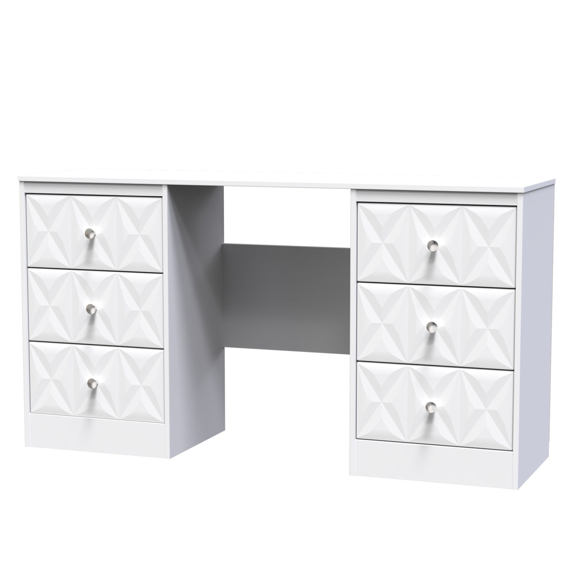 San Jose Ready assembled White 6 Drawer Dressing table (H)785mm (W ...