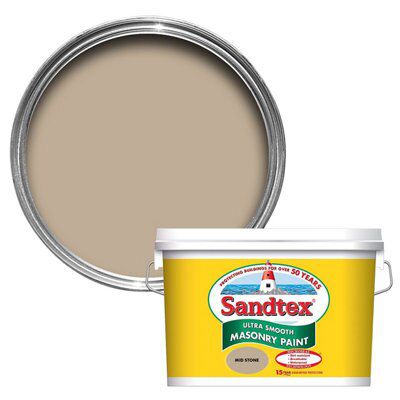 Sandtex Mid stone Masonry paint, 10L | DIY at B&Q