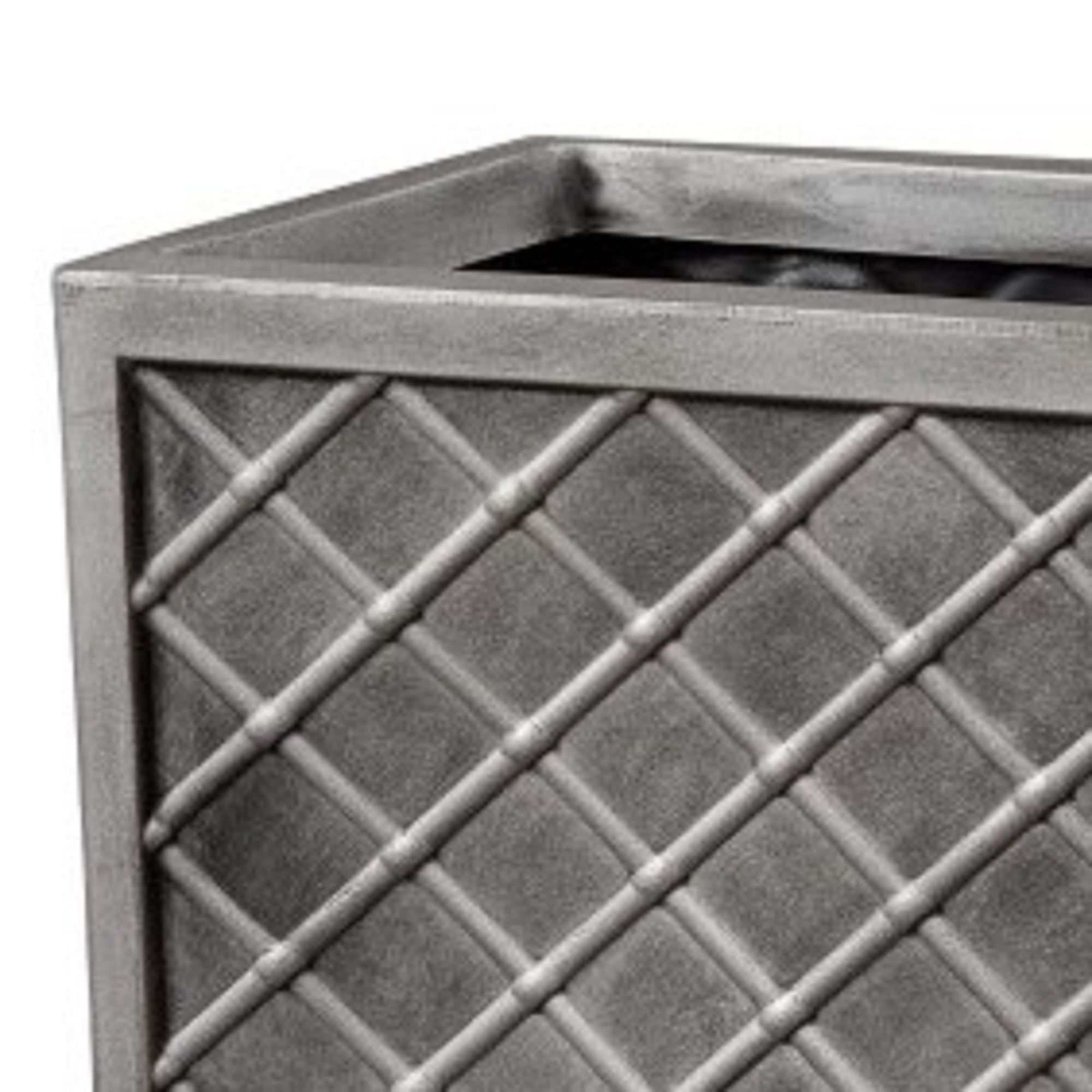 Sankey Lazio Pewter Plastic Rectangular Trough (H)33cm (W)70cm