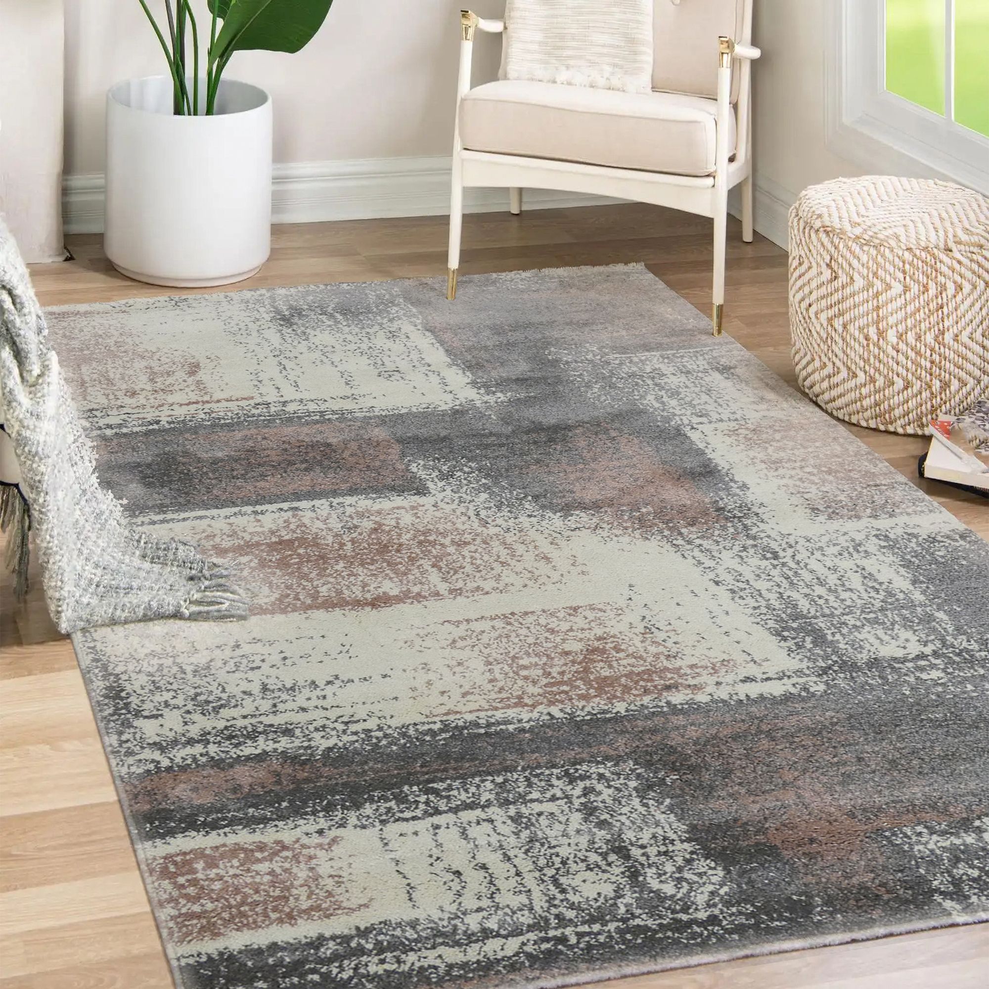 Sansa Multicolour Abstract Medium Rug, (L)170cm x (W)120cm | DIY at B&Q