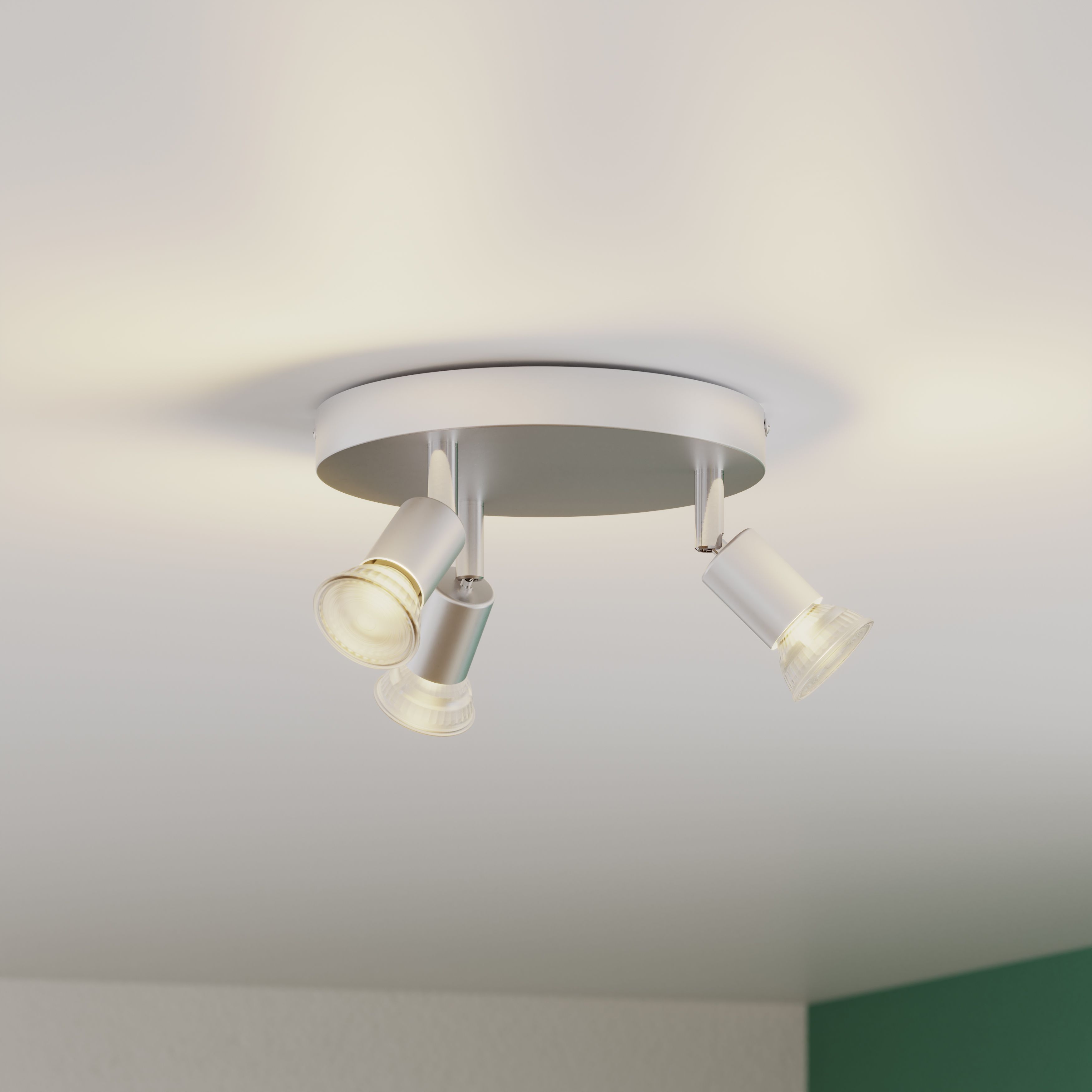 Sasha Plate Gloss Silver 3 Light Spotlight