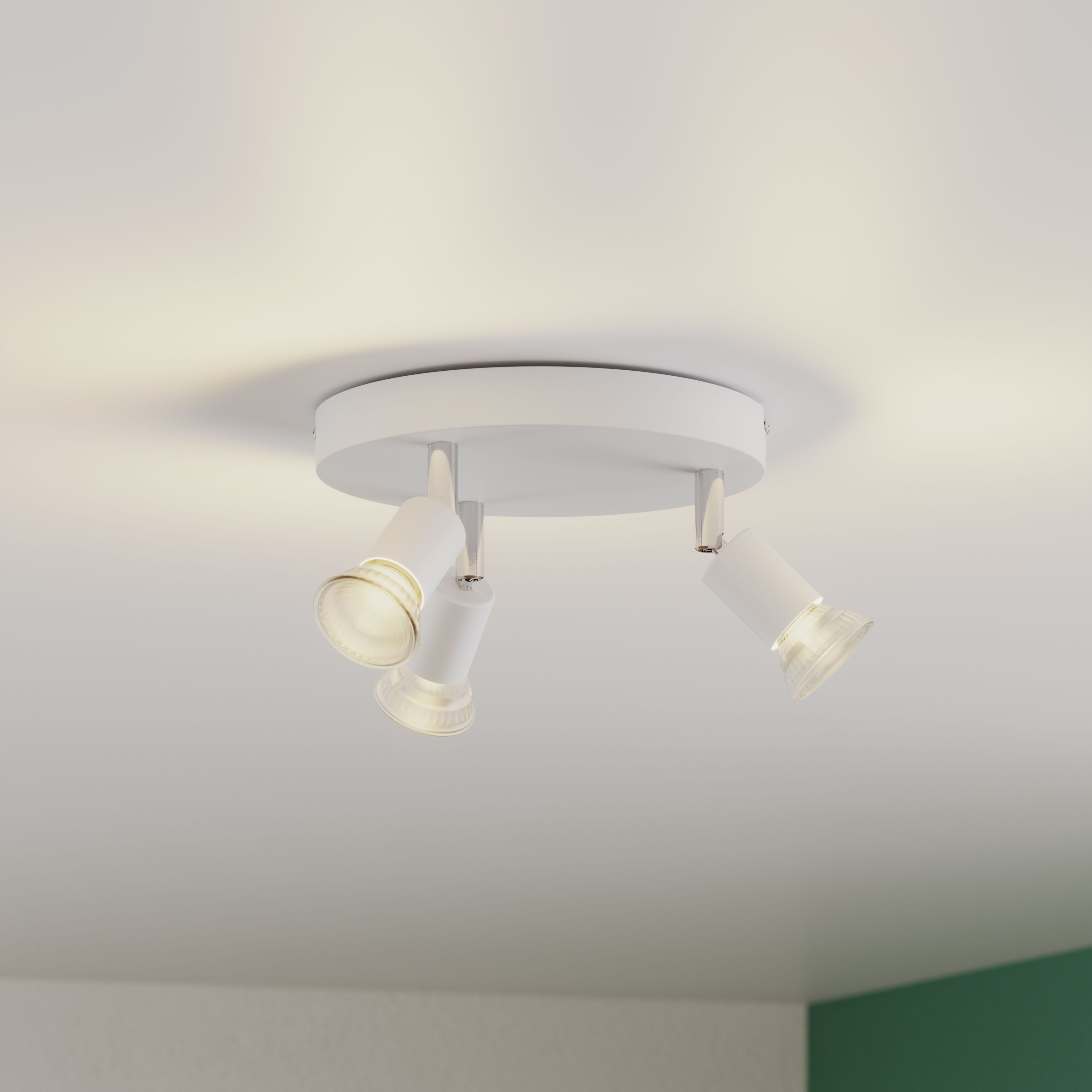 Sasha Plate Gloss White 3 Light Spotlight