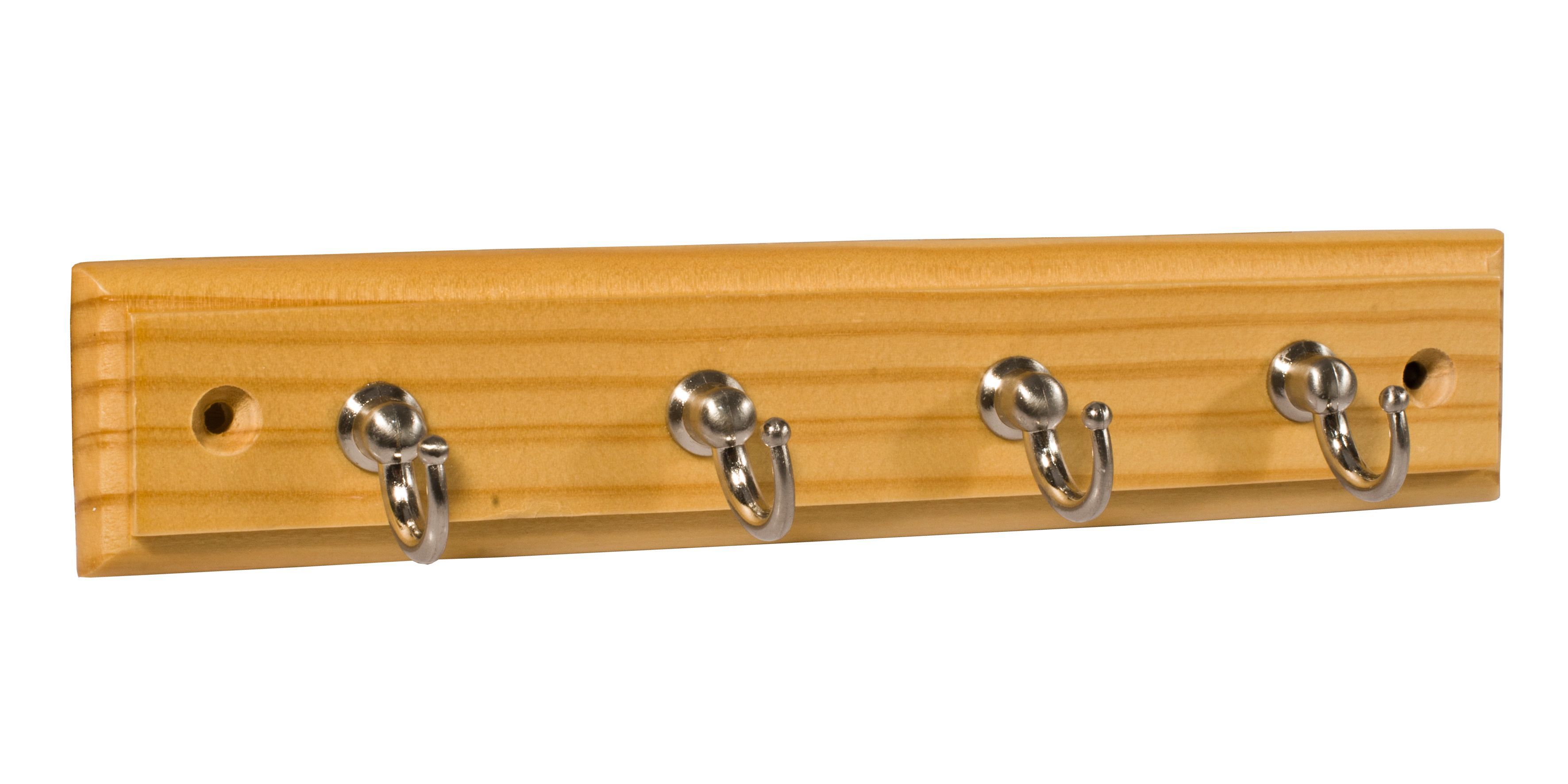 Satin Nickel effect Ash 4 Hook rail (L)220mm (H)44mm