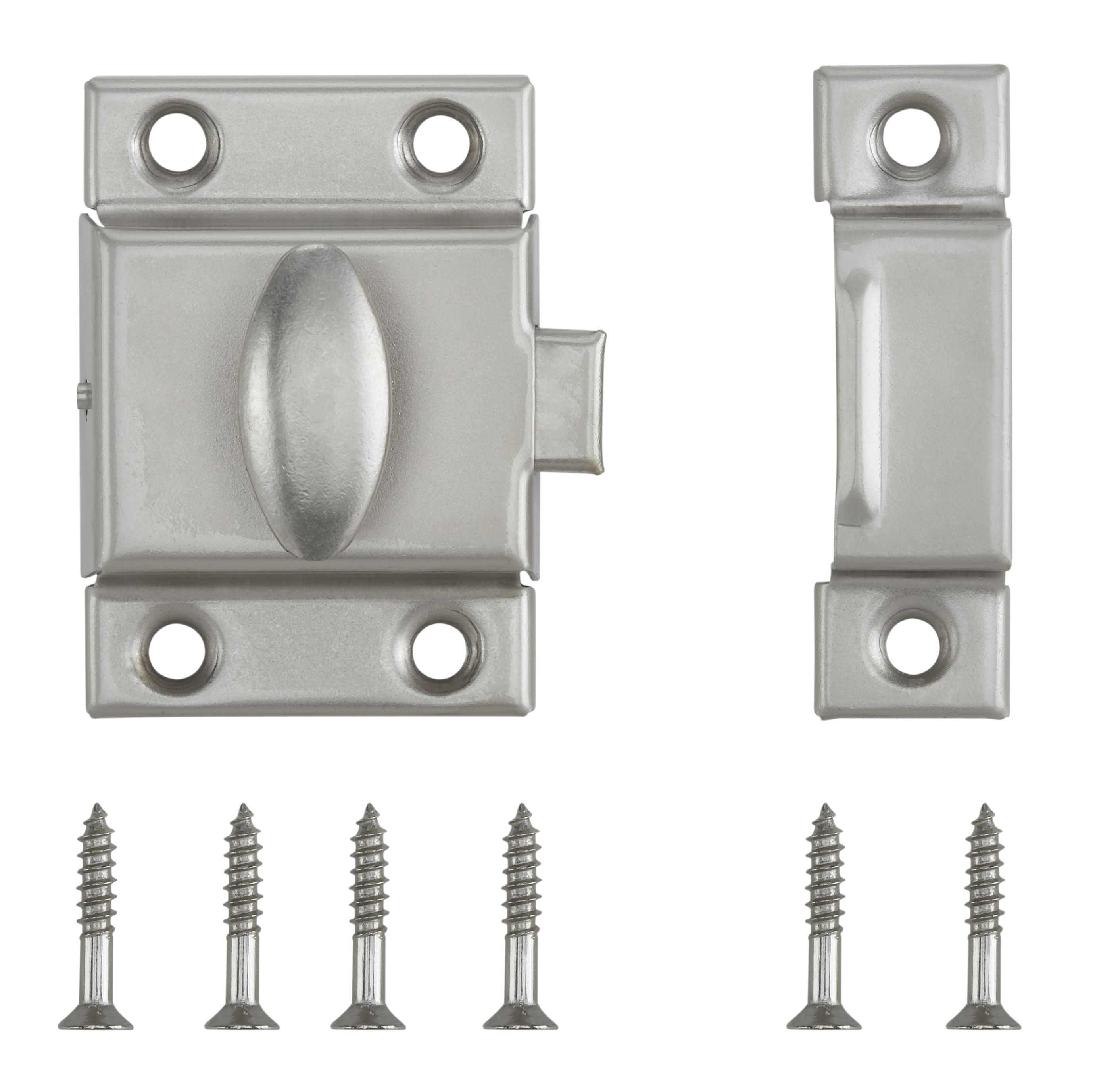 Satin Nickel-plated Cabinet catch (W)39mm