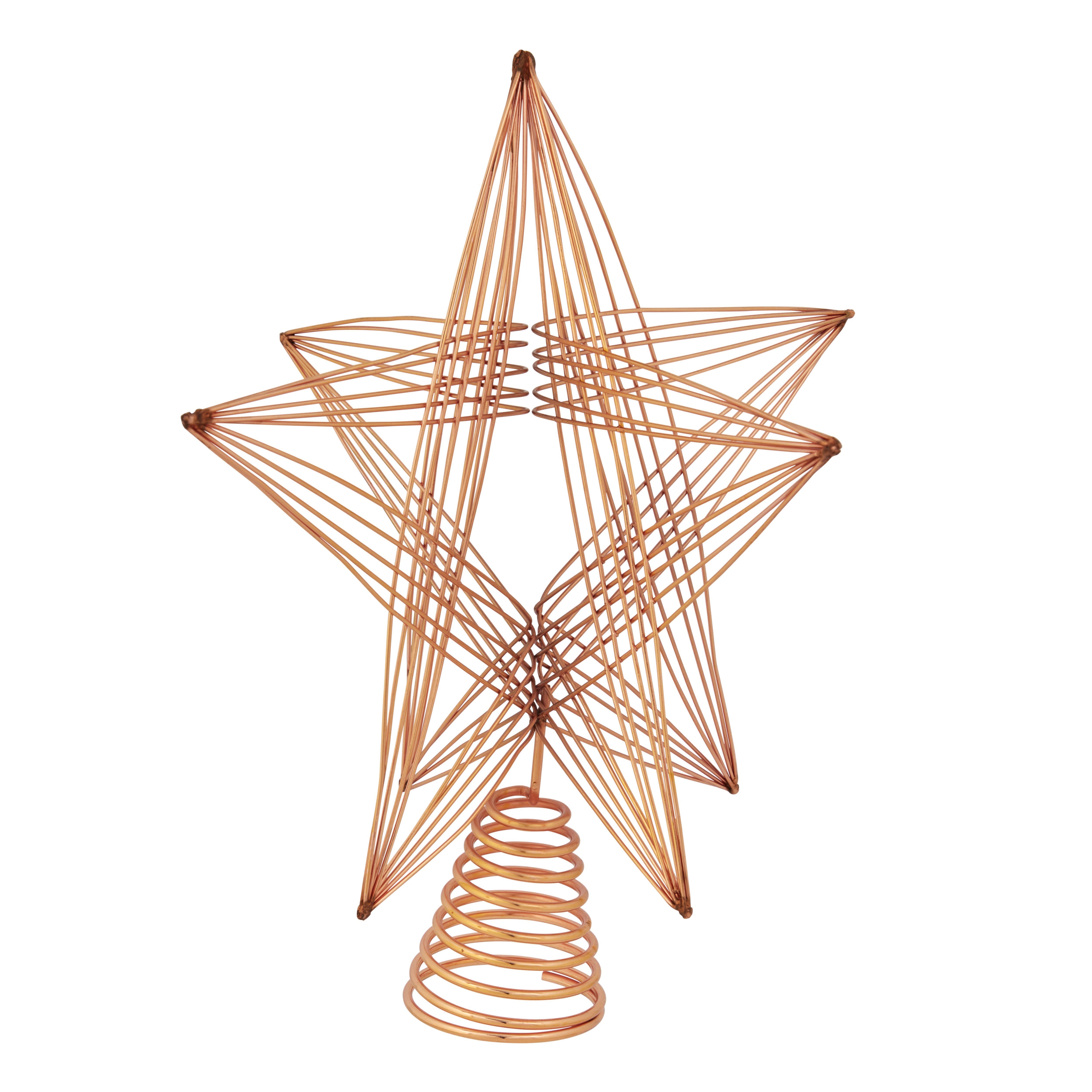 Scandi Copper effect Metal Star Tree topper