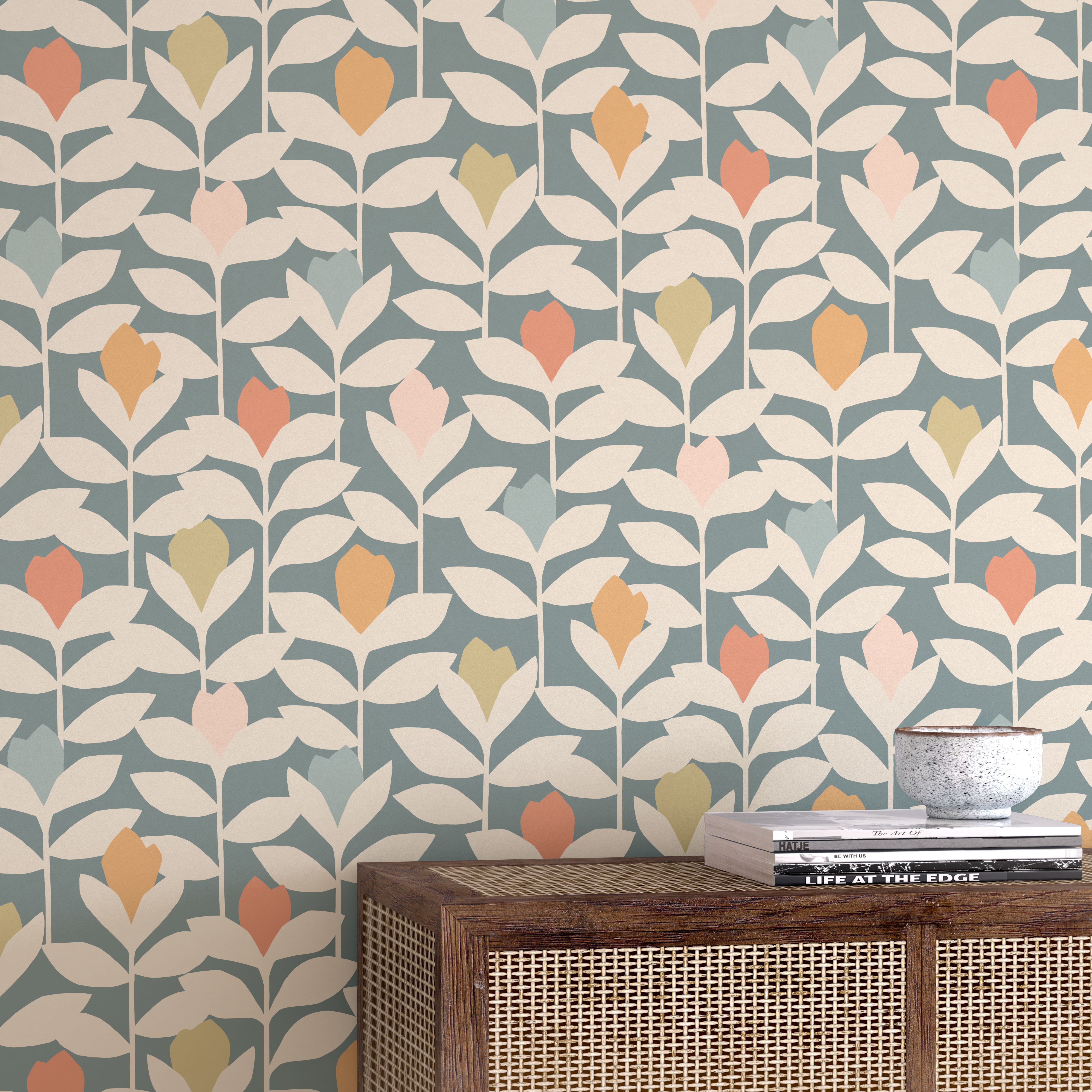 Scion Padukka Twilight Contemporary Floral Smooth Wallpaper